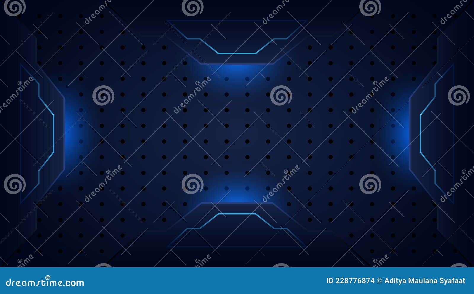 Abstract Metal Futuristic Background with Blue Light Stock Vector ...
