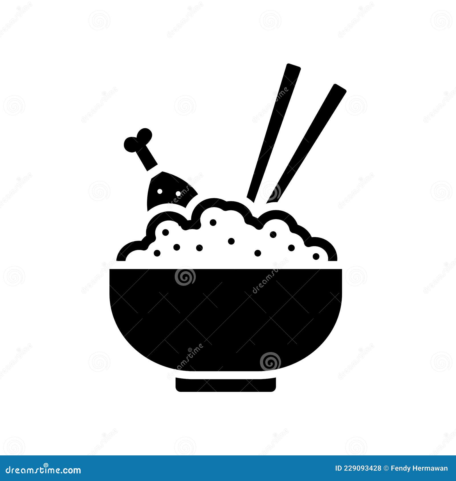 Rice Bowl Icon Vector Design Template Stock Vector - Illustration of ...