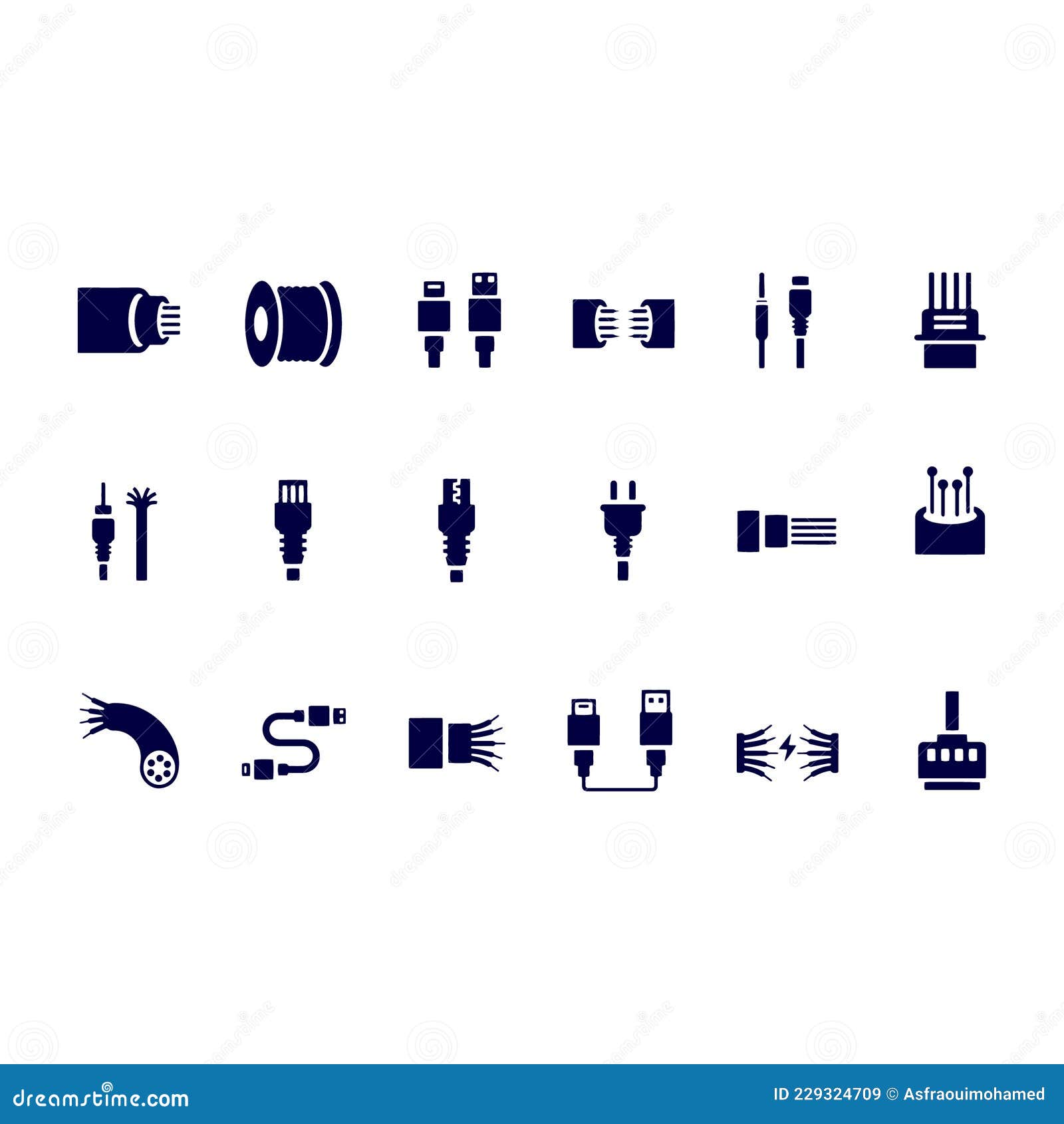 Icon Set of Cable Vector Design Stock Vector - Illustration of load ...