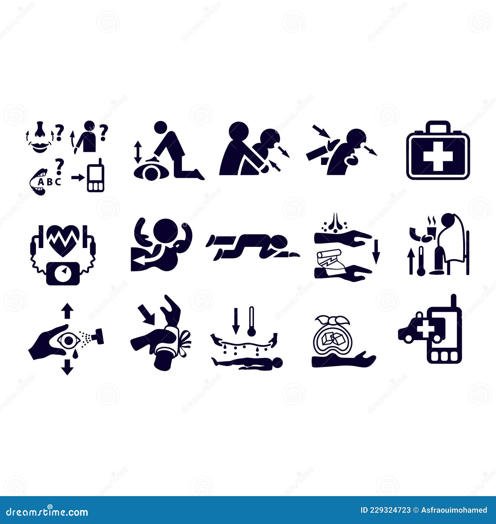 First Aid and Emergency Icon Set Vector Design Stock Vector ...