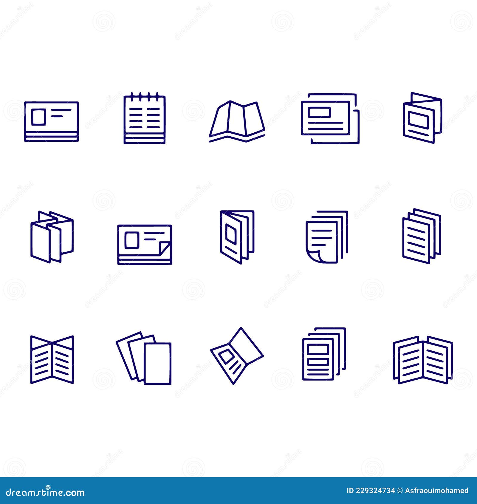 Flyer Icons Line Set Vector Design Stock Vector - Illustration of ...