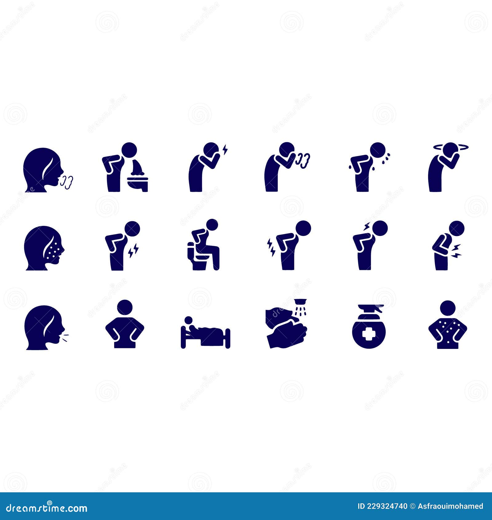 Vector Set of Sick Icons Vector Design Stock Vector - Illustration of ...