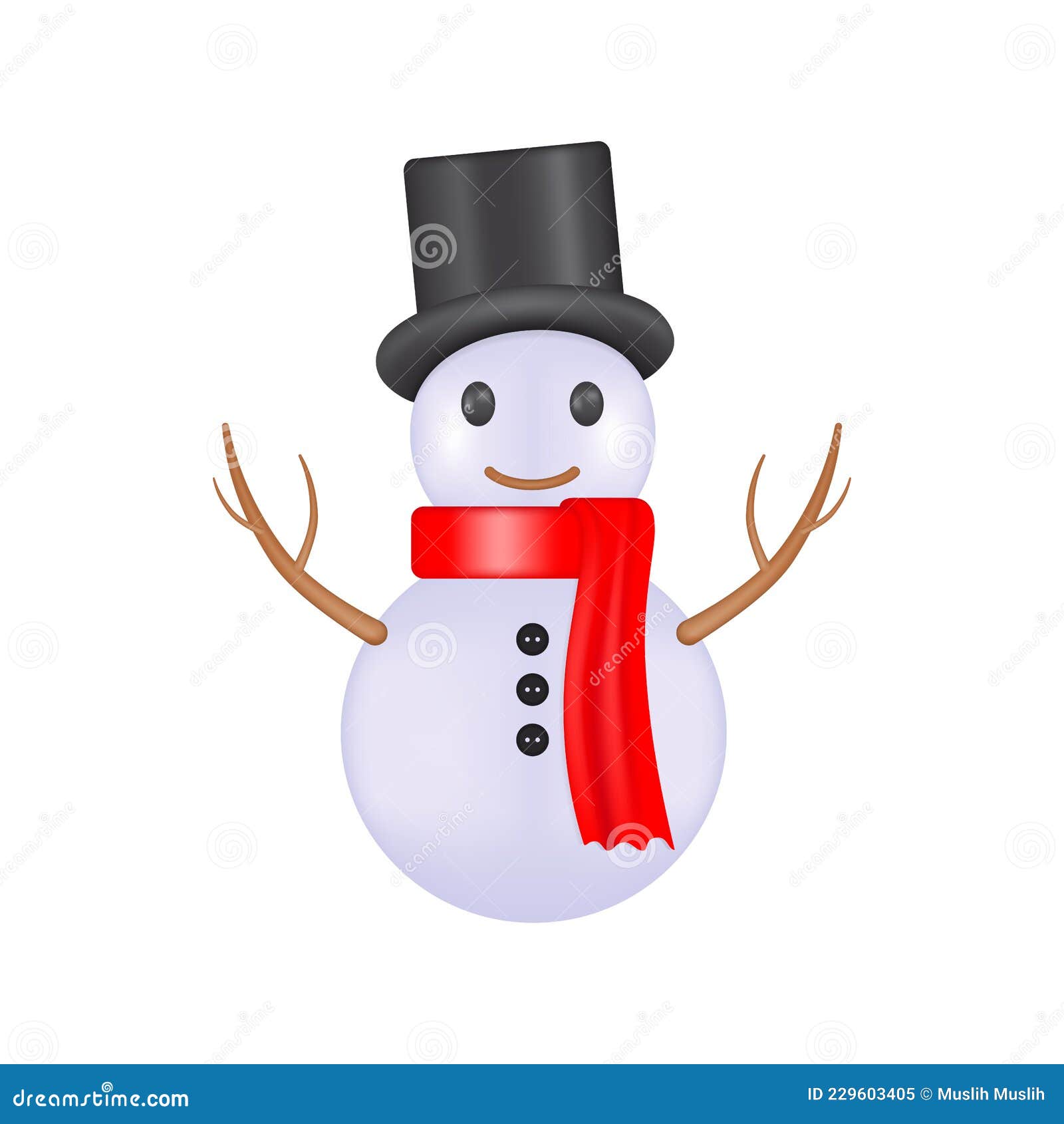 Two-ball snowman smiling stock vector. Illustration of merry - 229603405