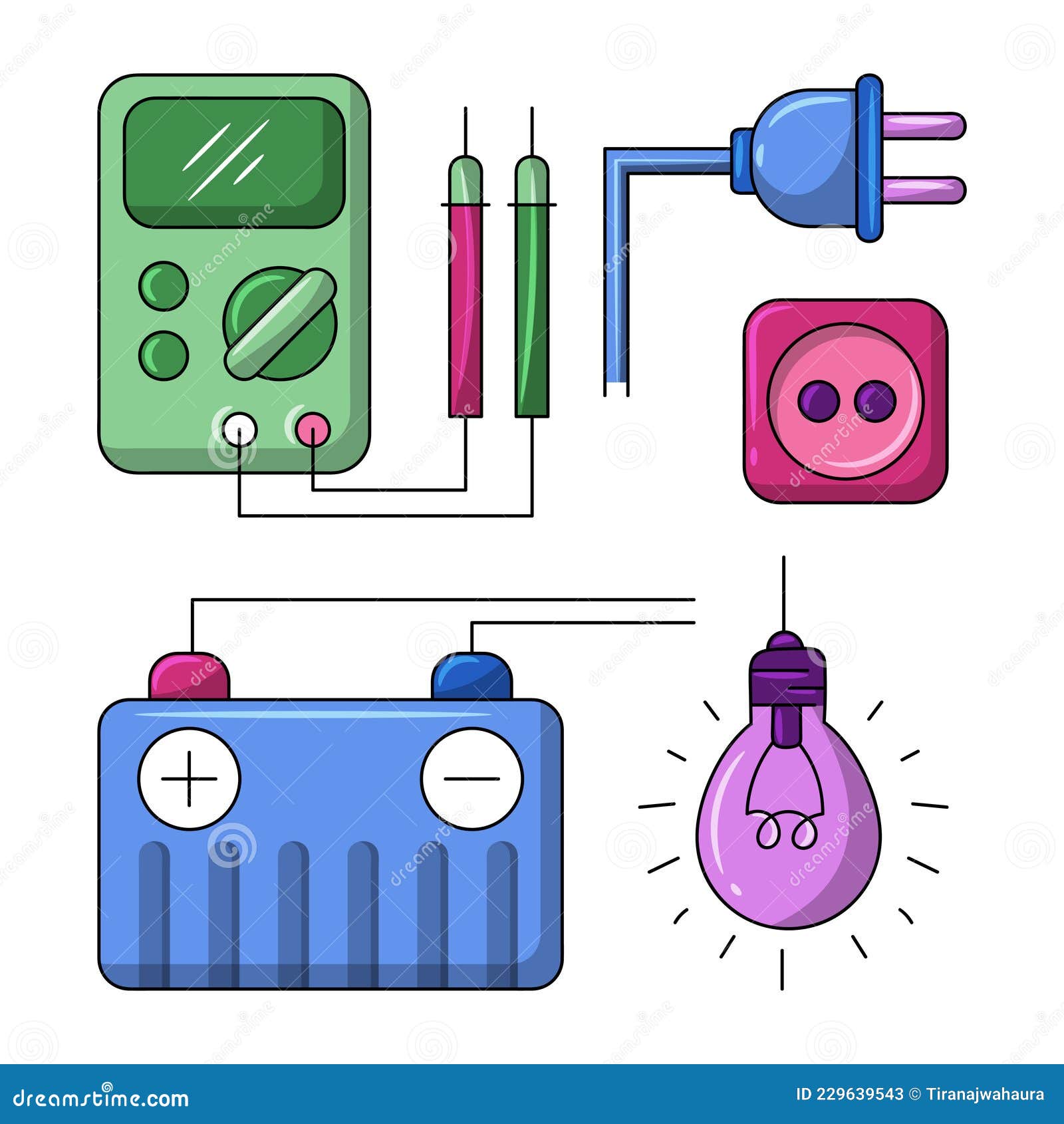 Electrical Tools Equipment Vector Illustration With Simple Sketching ...