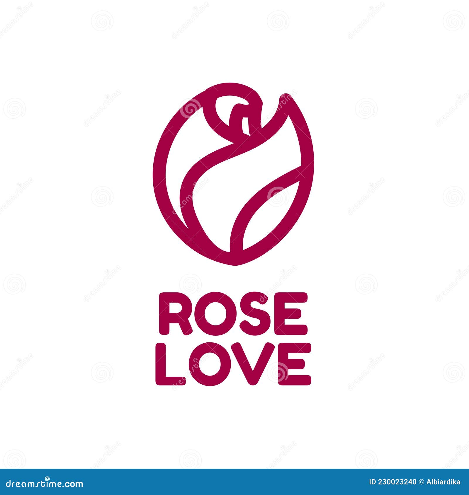 Pink Rose Love Beauty Flower Logo Concept Design Stock Vector ...
