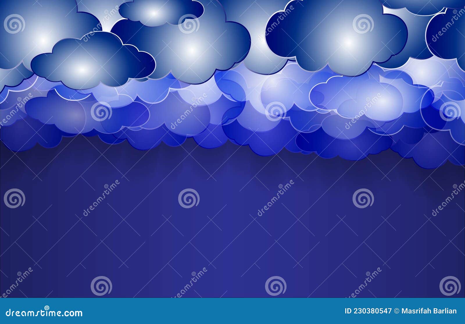 Blue Background with Clouds in Paper Cut Style. Basic RGB Stock Vector ...