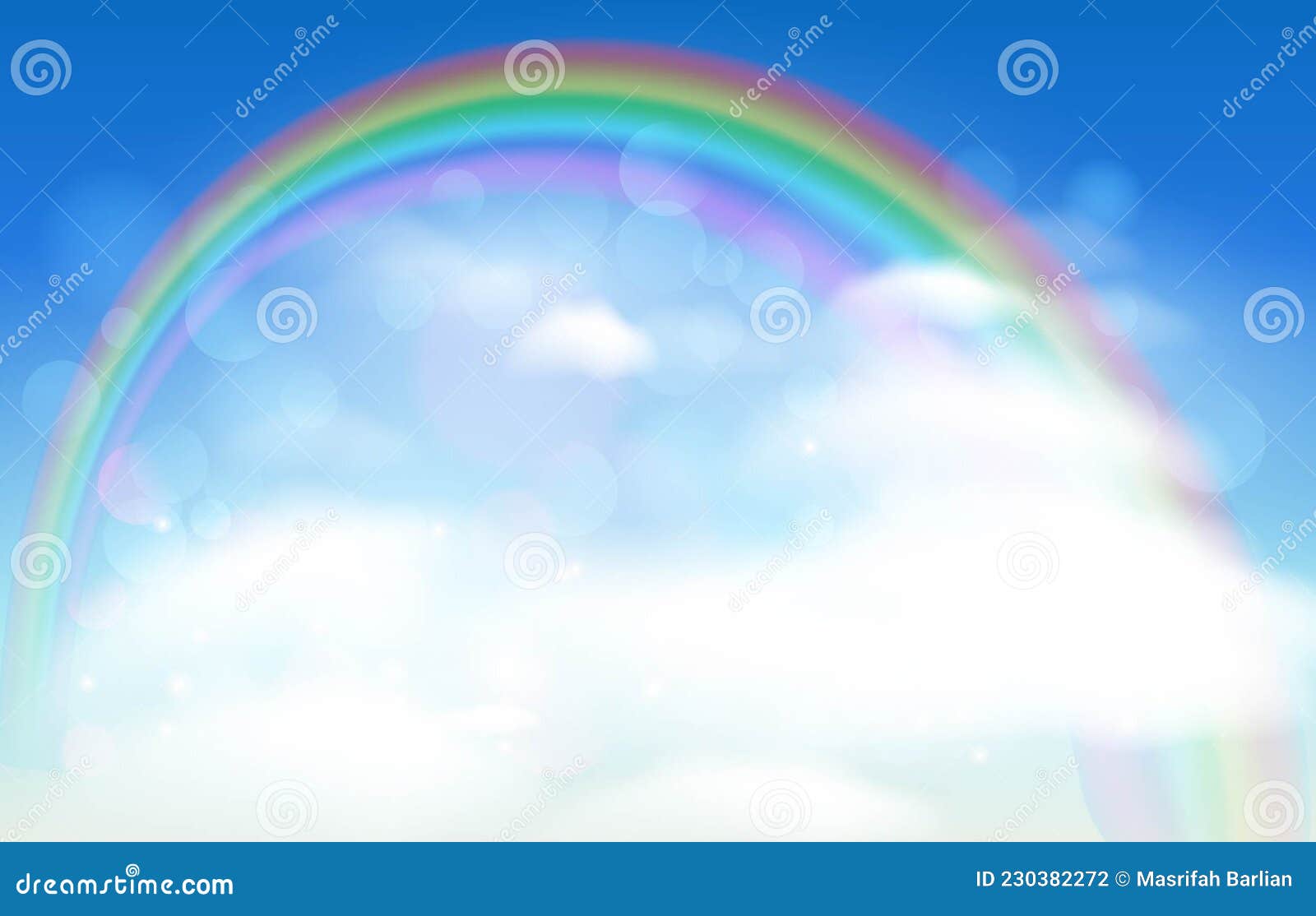 Beautifull Rainbow and Cloud in the Blue Sky. Basic RGB Stock Vector ...