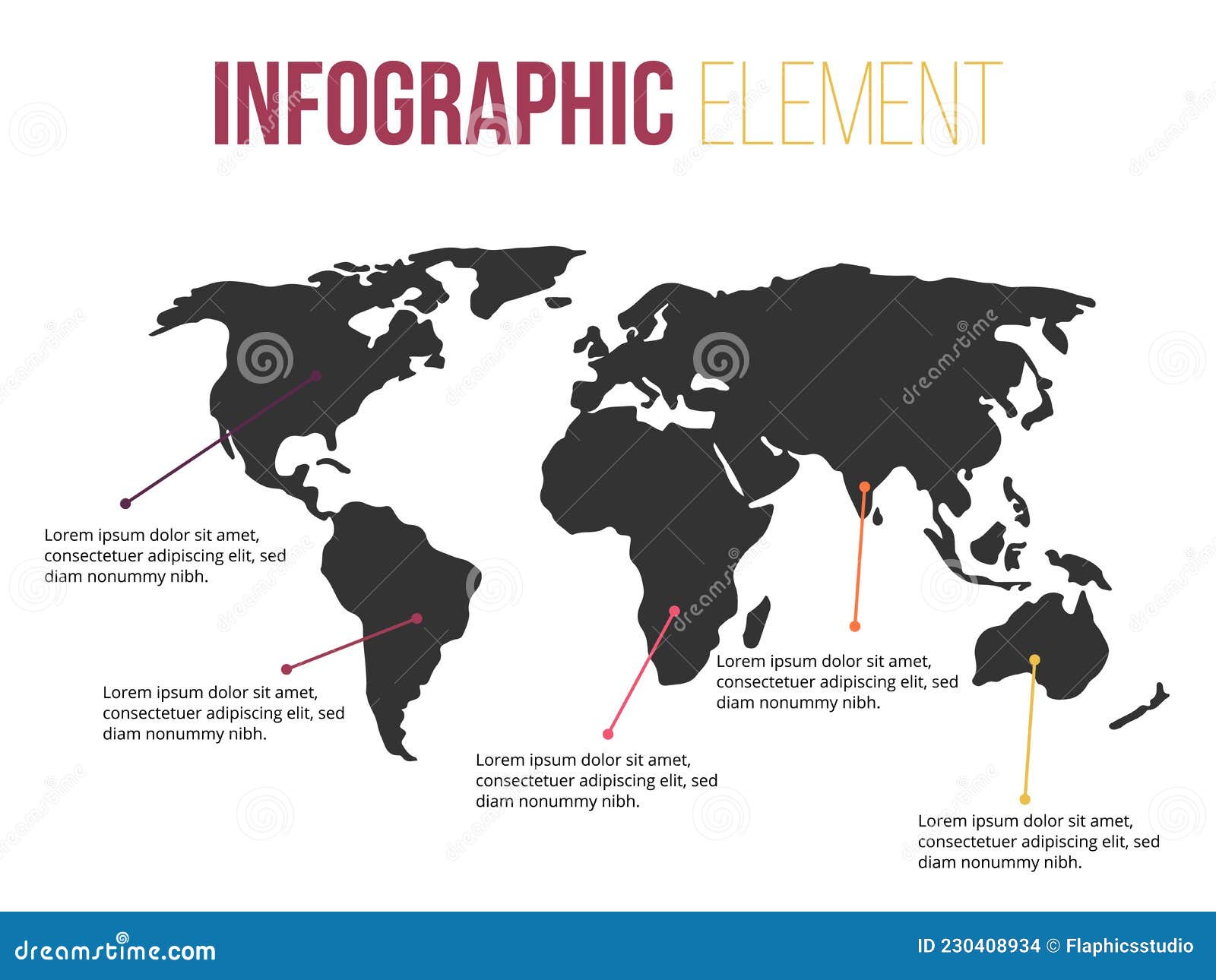 World Map Information Infographic Element Stock Vector - Illustration ...