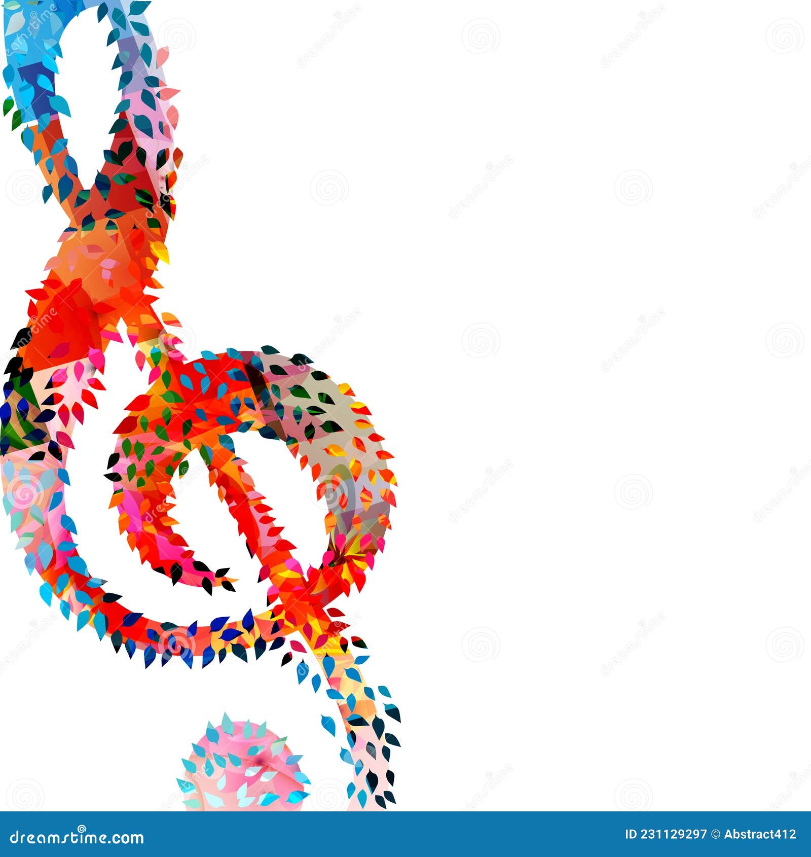 Colorful Musical Promotional Poster with G-clef Isolated Vector ...