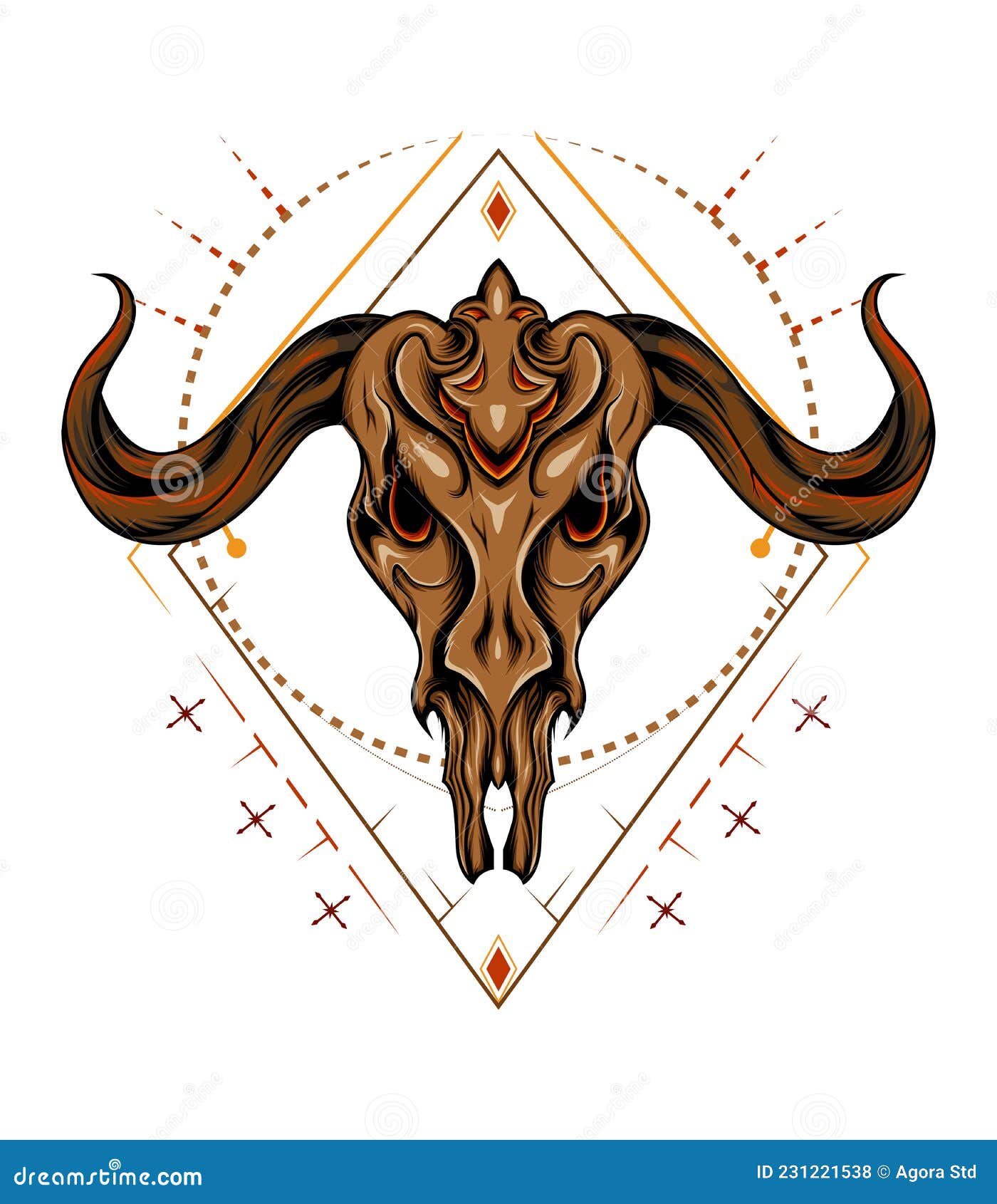 GOAT SKULL ILLUSTRATION PERFECT FOR LOGO TEMPLATE Cartoon Vector ...