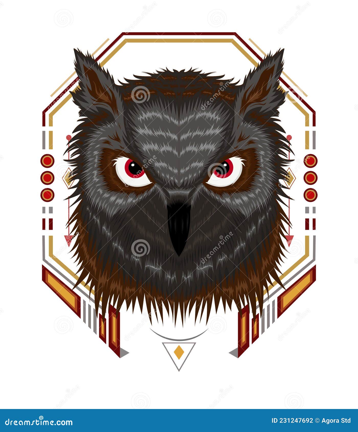 Owl Vector Design. Owl Illustration for Apparel Design. Stock ...