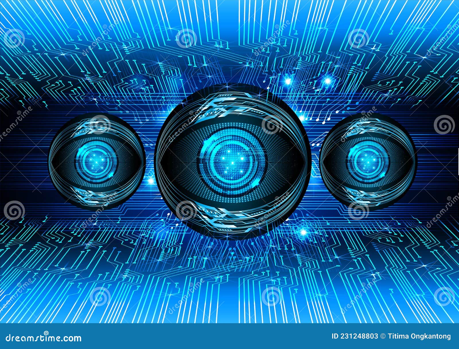 Eye Cyber Circuit Future Technology Concept Background Abstract Future ...