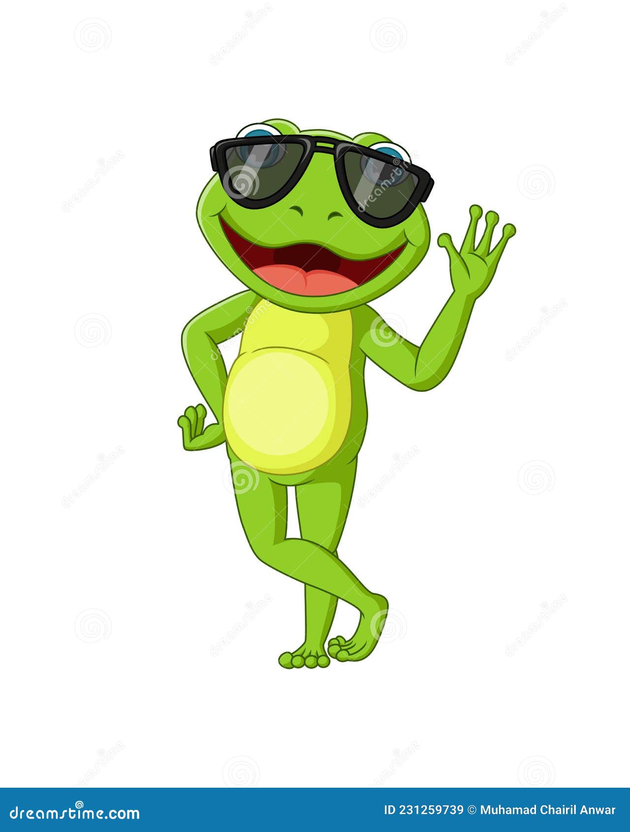 Cute Frog Cartoon Wearing Sunglasses Stock Vector - Illustration of ...