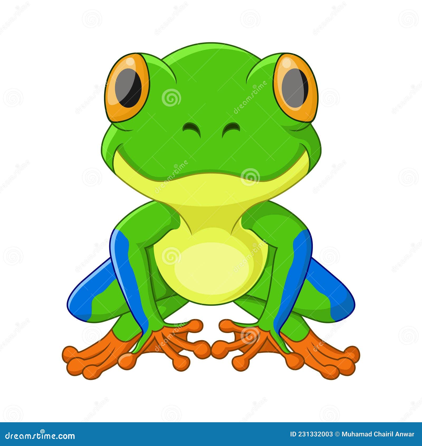 Cute Little Frog Cartoon Sitting Stock Vector - Illustration of comic ...