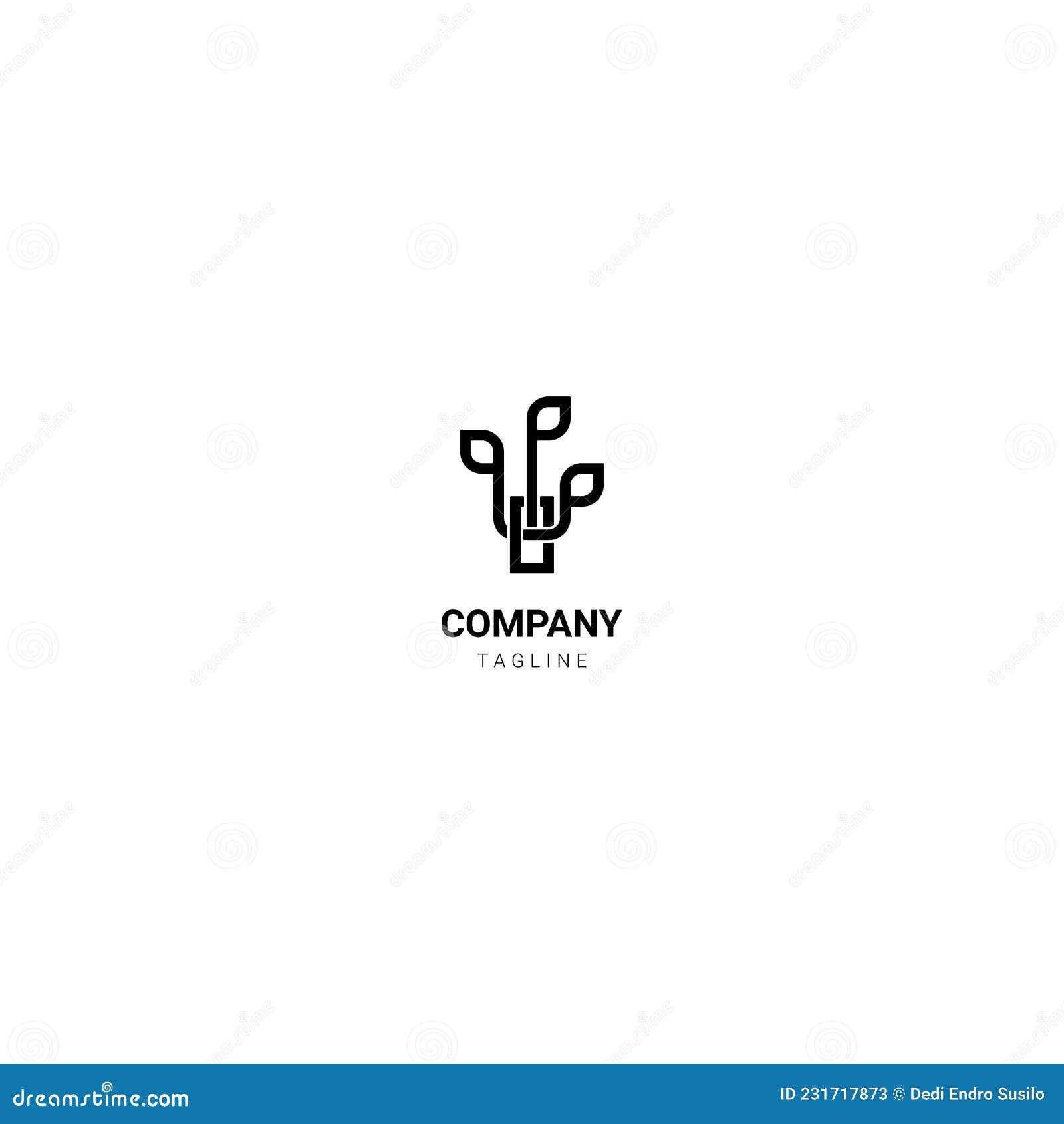 Plant Monogram Logo Has the Meaning of Plants and Health is Part of ...