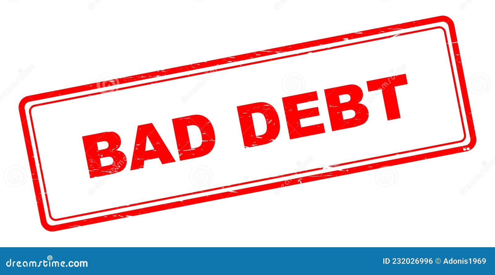 Bad debt stamp on white stock illustration. Illustration of economic ...