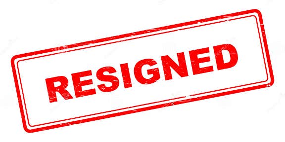 Resigned stamp on white stock illustration. Illustration of finish ...