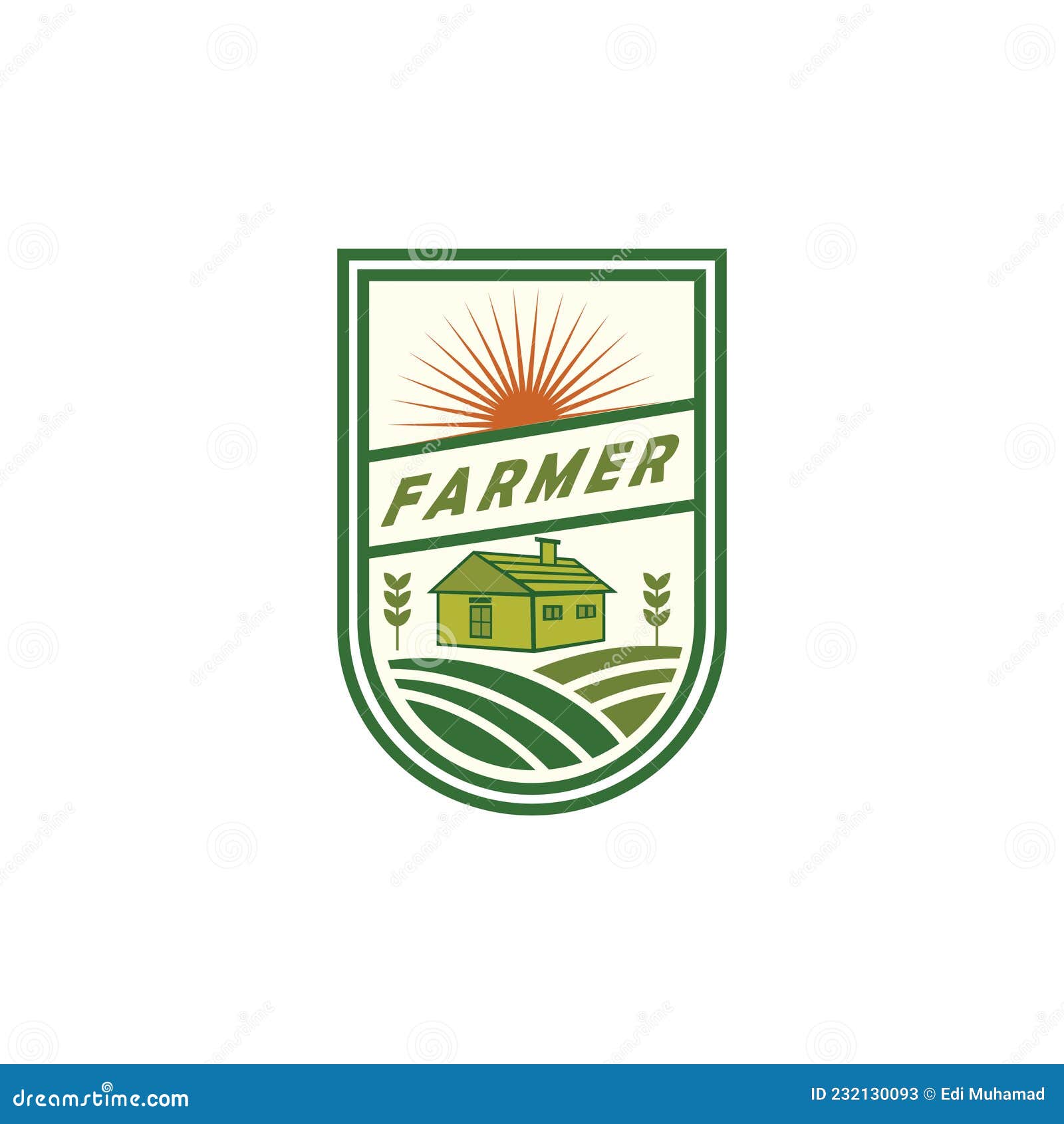 Badges Farmer Logo Design stock vector. Illustration of graphic - 232130093