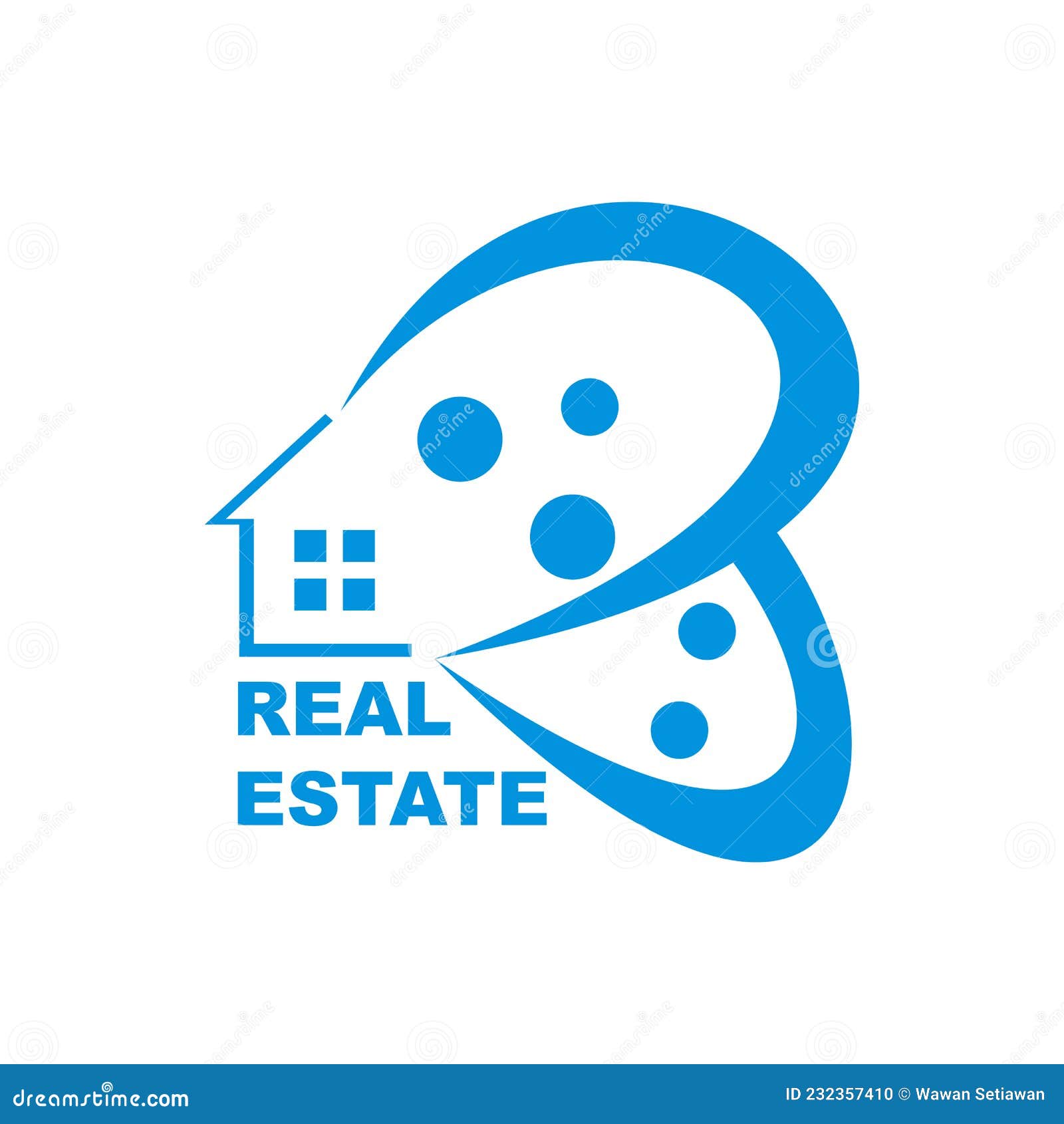 Real Estate Design Logo Blue Color - Vector Stock Vector - Illustration ...