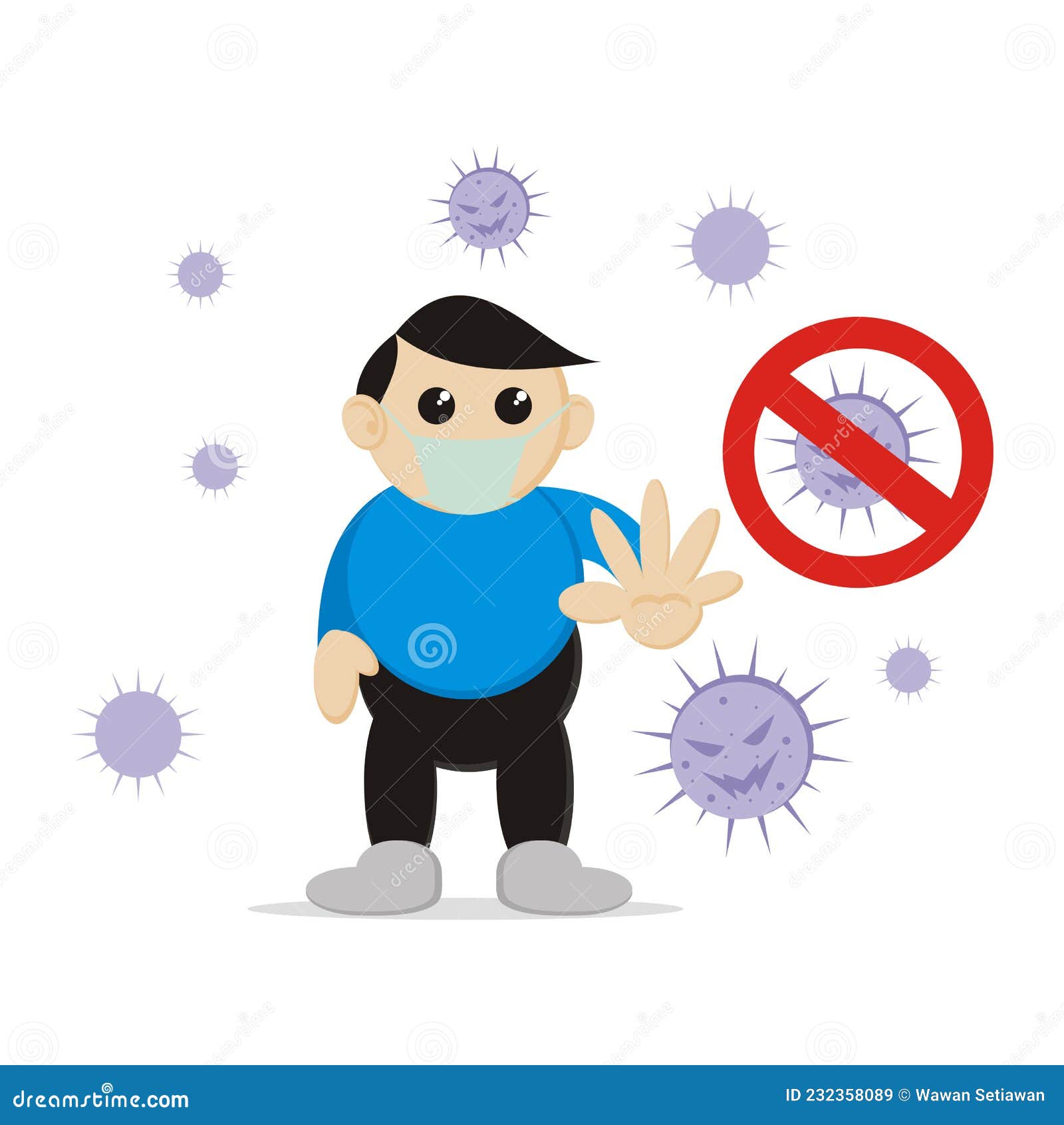 Human Stop Virus Vector - Illustration Stock Vector - Illustration of ...