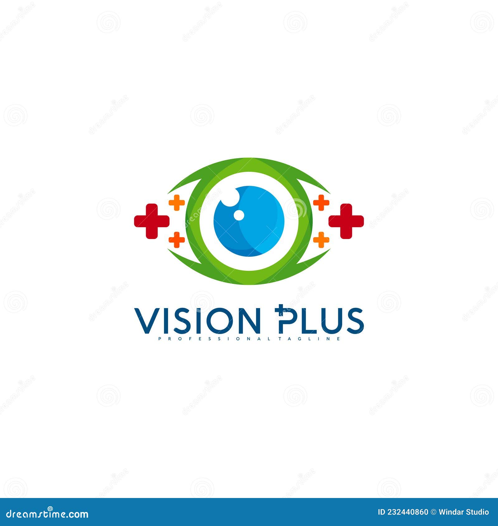 Eye Plus Logo Colorful Vector Design Stock Vector - Illustration of ...