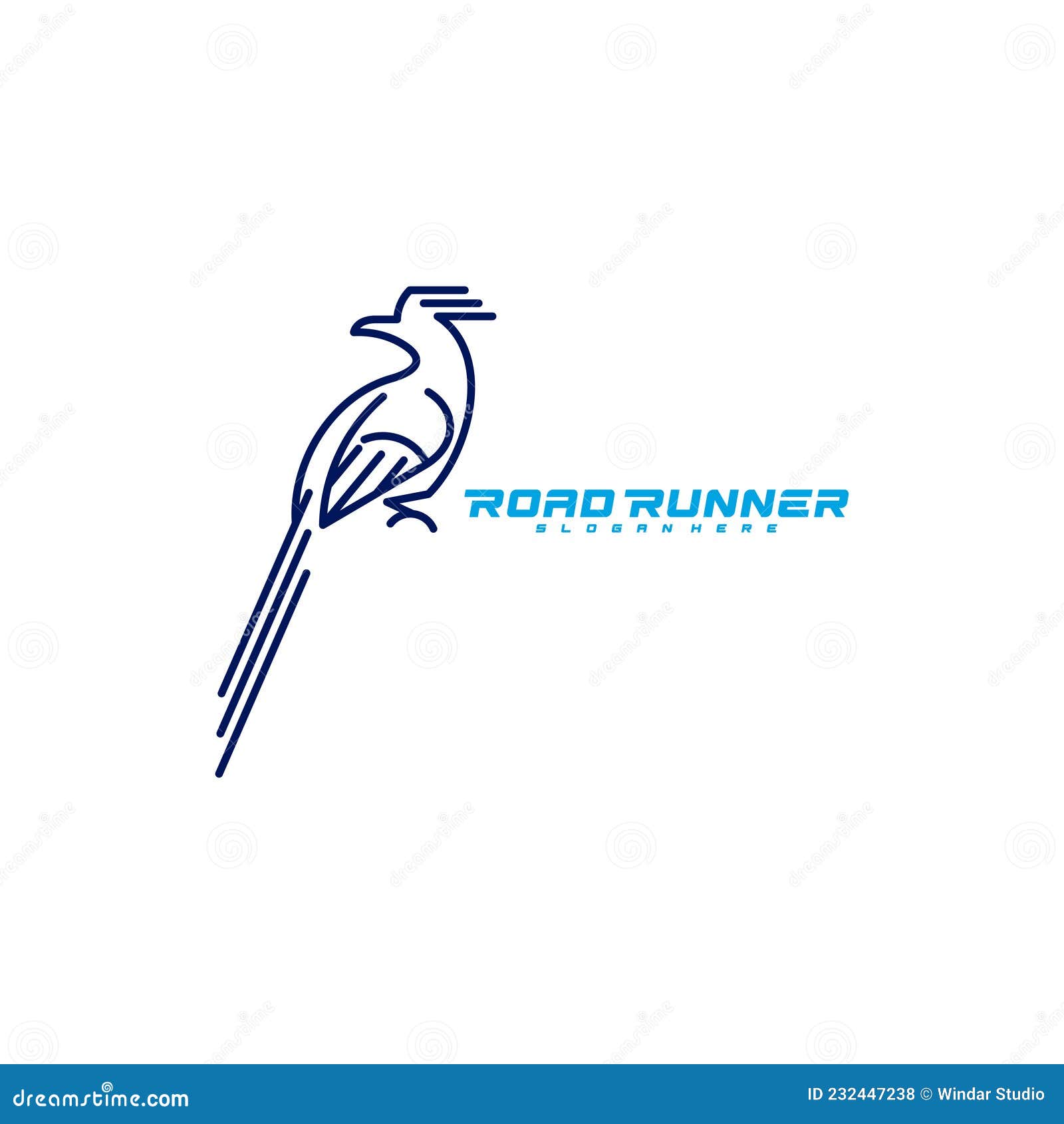 Roadrunner Bird Illustration Vector.Line Art Bird | CartoonDealer.com ...