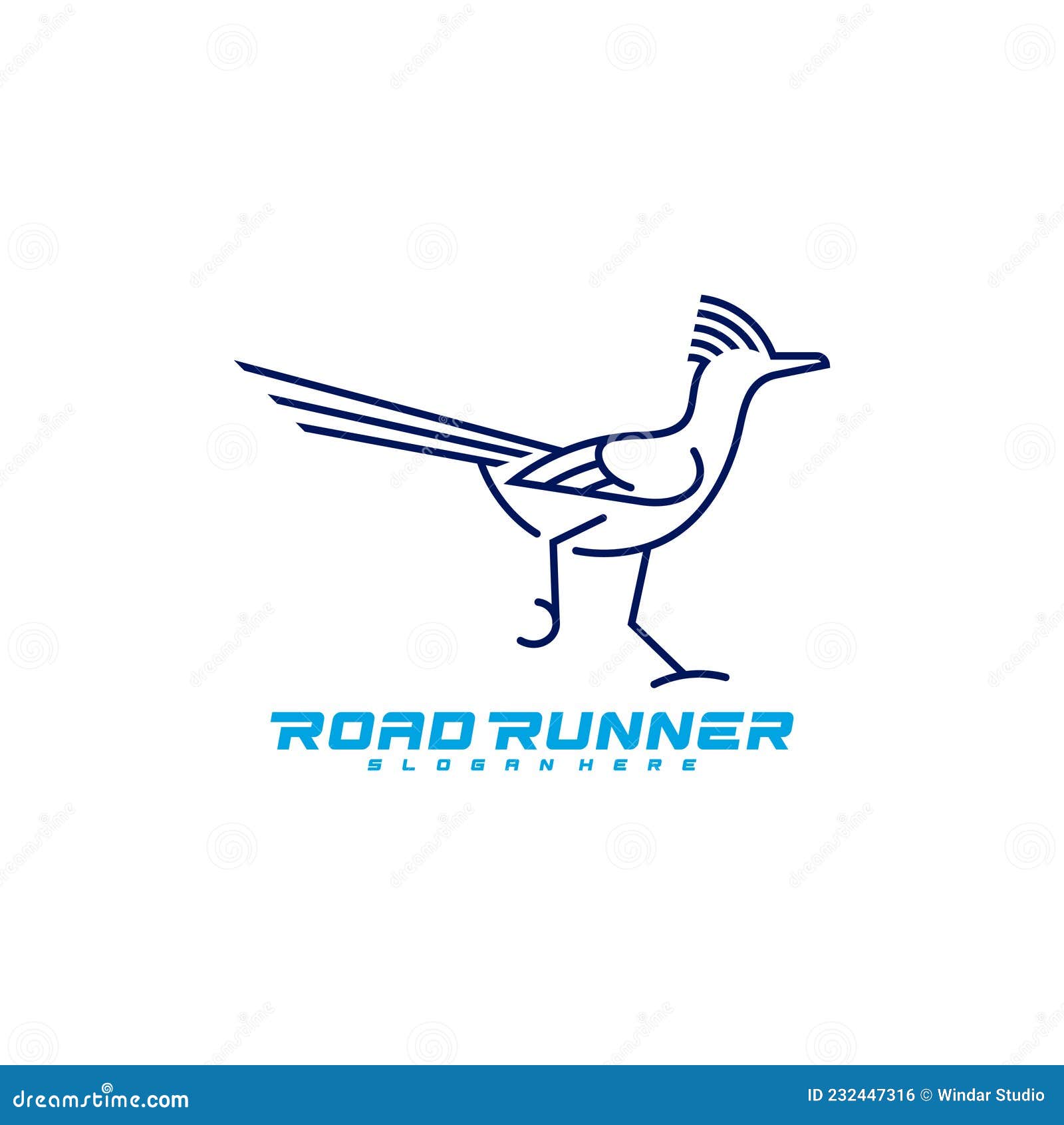 Roadrunner Bird Illustration Vector.Line Art Bird | CartoonDealer.com ...