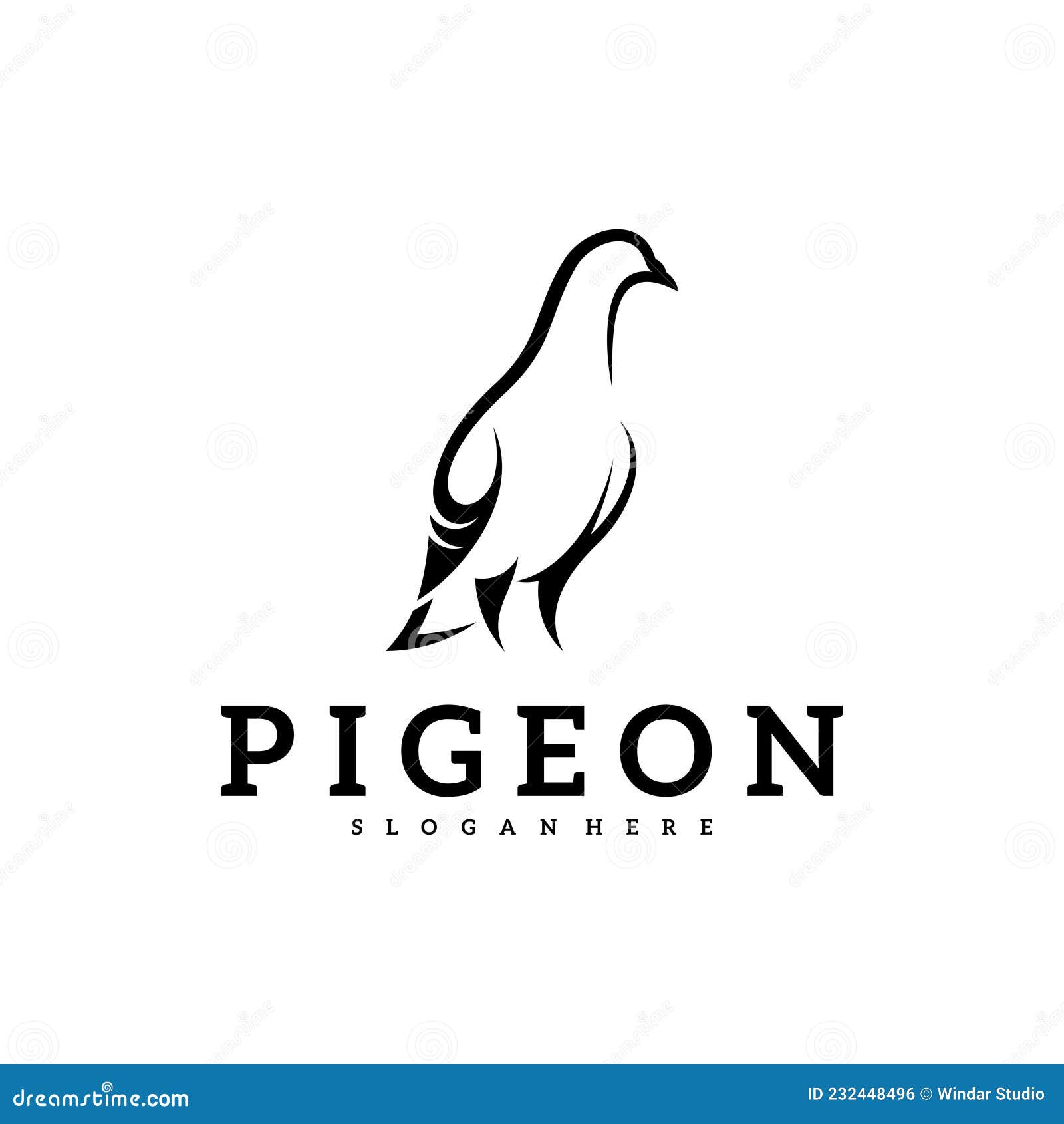 Pigeon Logo Vector Illustration Stock Vector - Illustration of ...