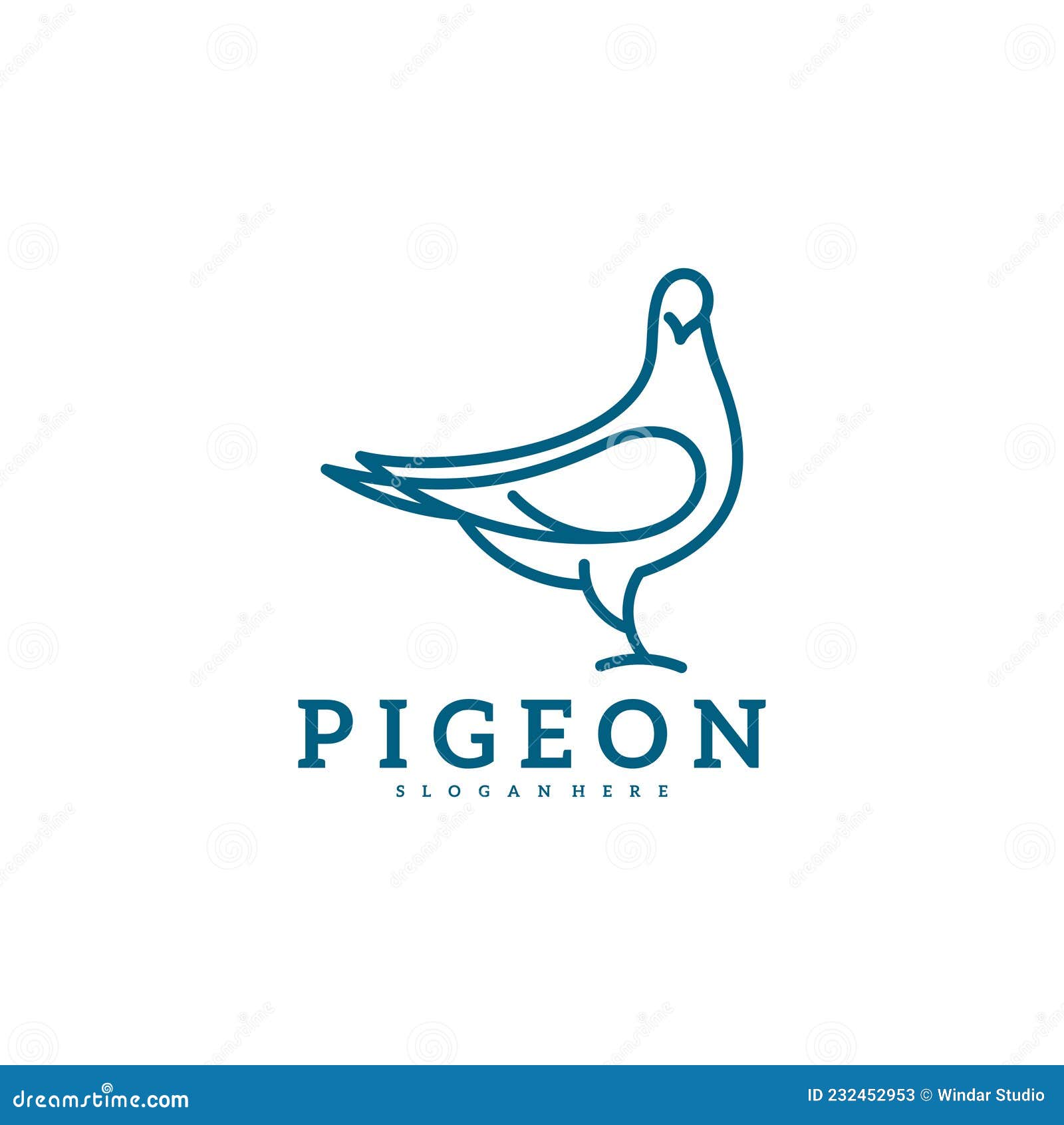Pigeon Logo Line Vector Illustration Design Stock Vector - Illustration ...