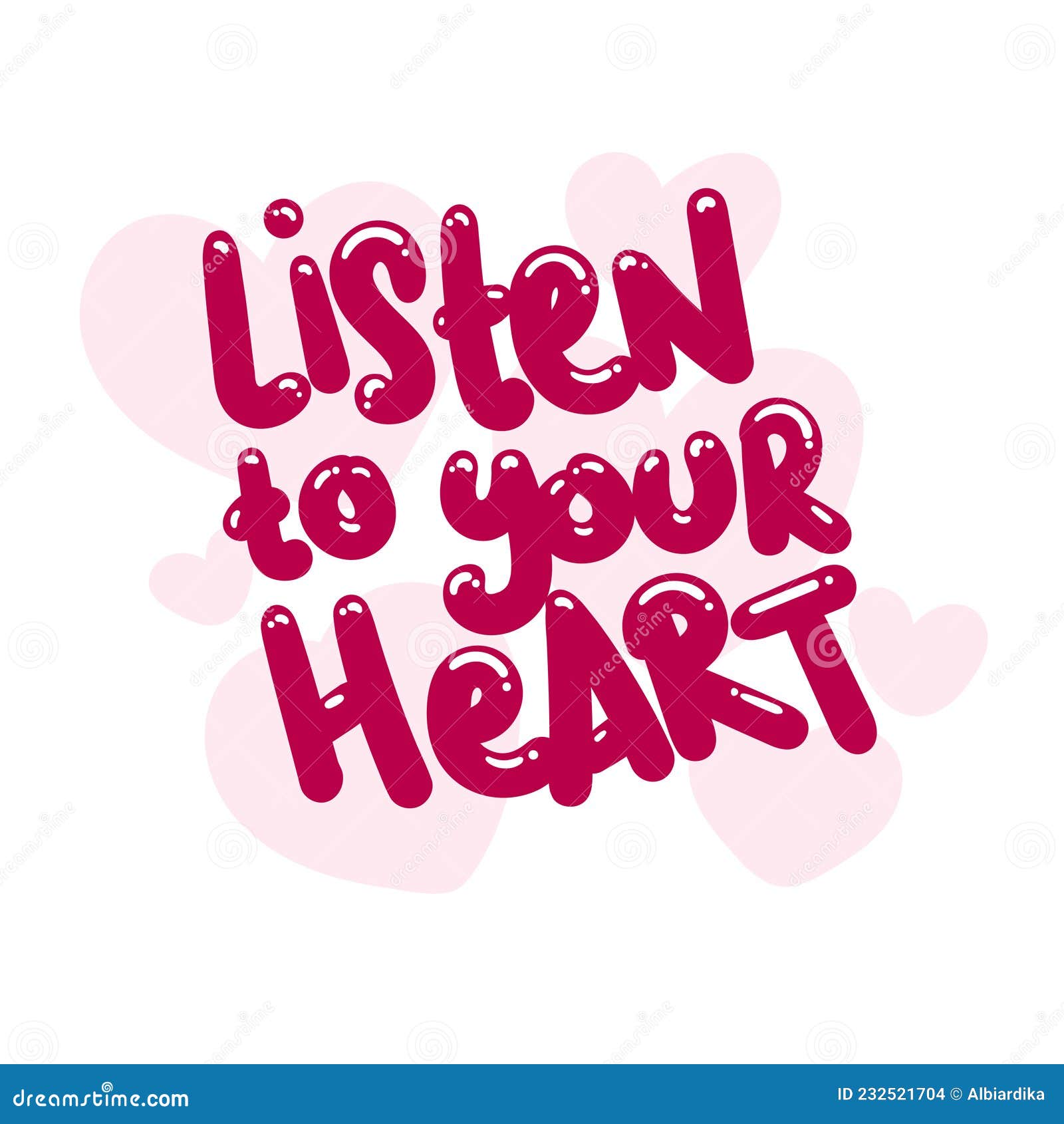 Listen To Your Heart Quote Text Typography Design Graphic Vector Stock ...