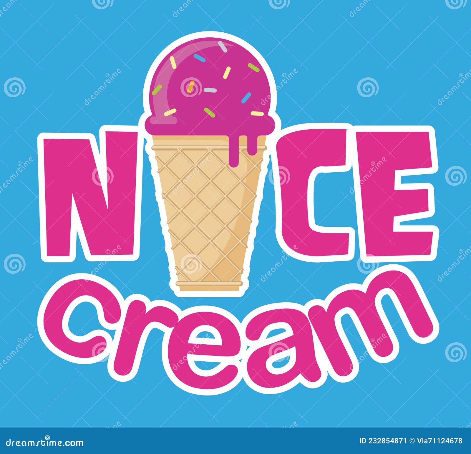 Nice Ice-cream Merch Design Stock Vector - Illustration of icecream ...