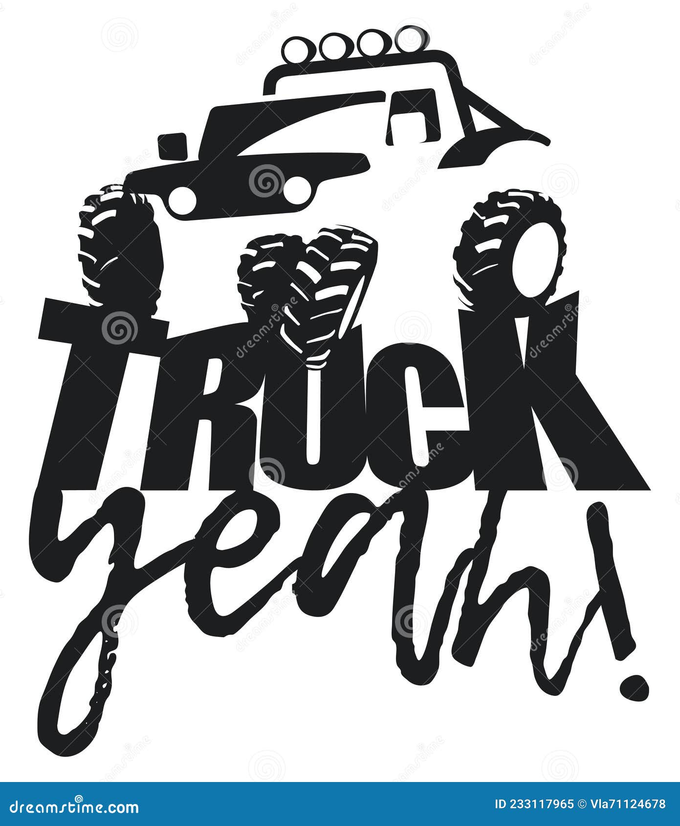 Truck Yeah Merch Gift Design Stock Vector - Illustration of merch ...
