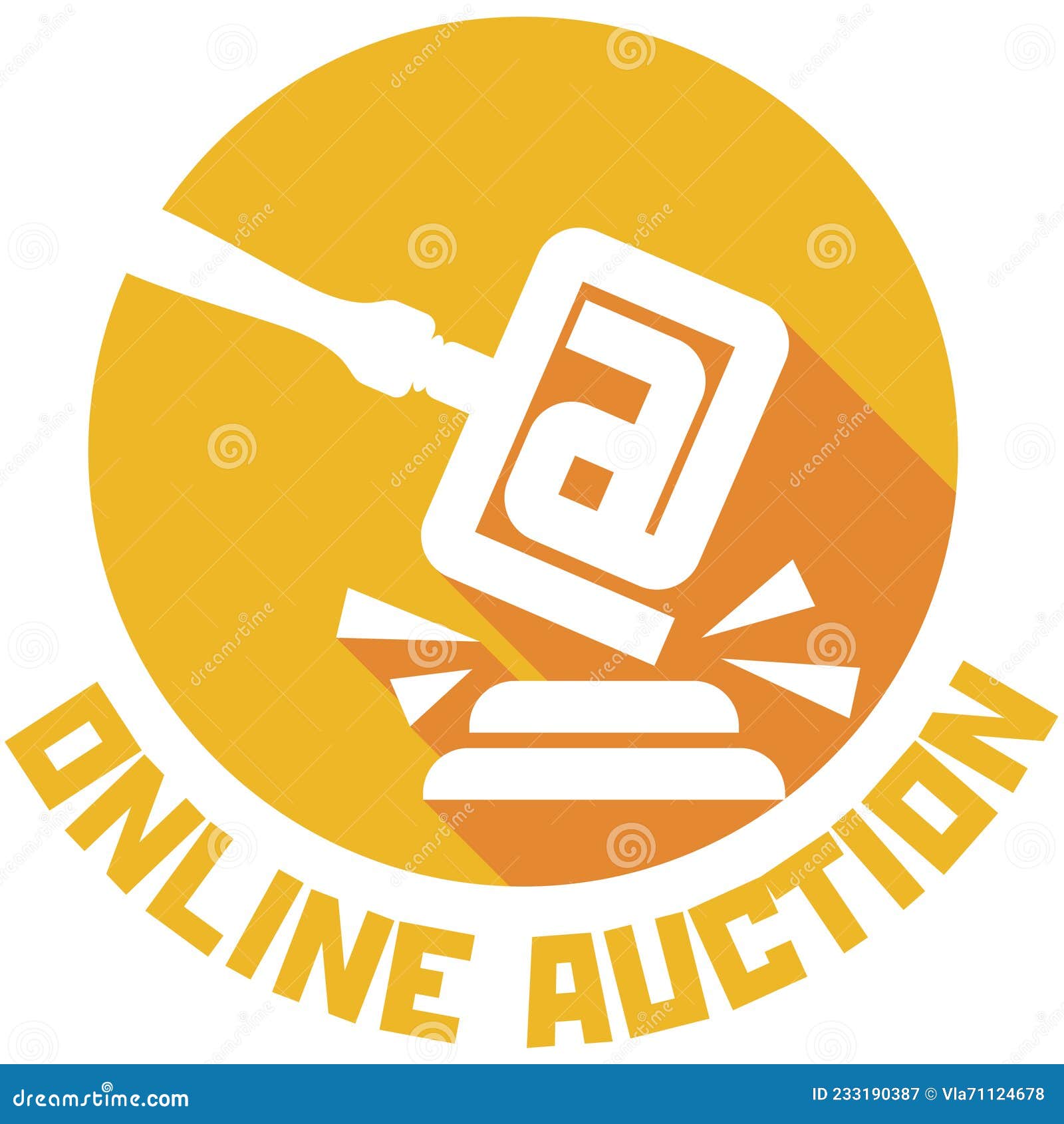 Online Auction Logotype Template Stock Vector - Illustration of ...