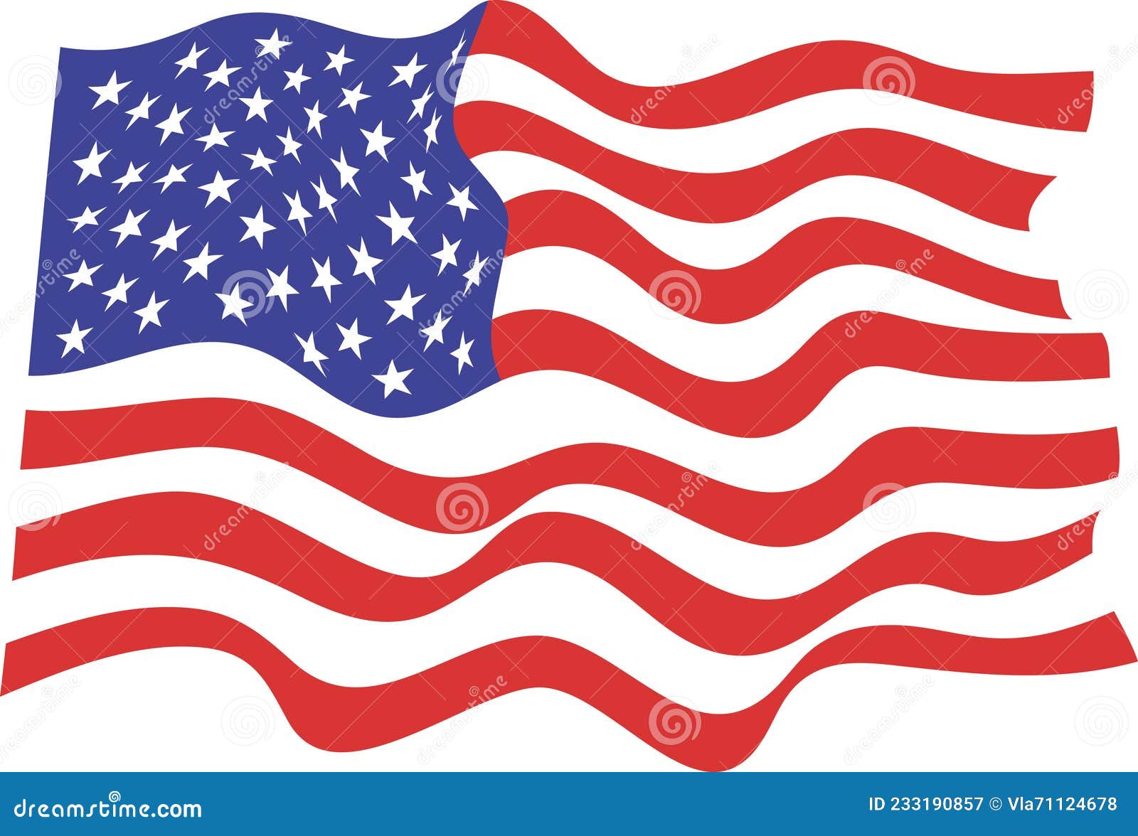 Merch Design Waving American Flag Stock Vector - Illustration of flag ...