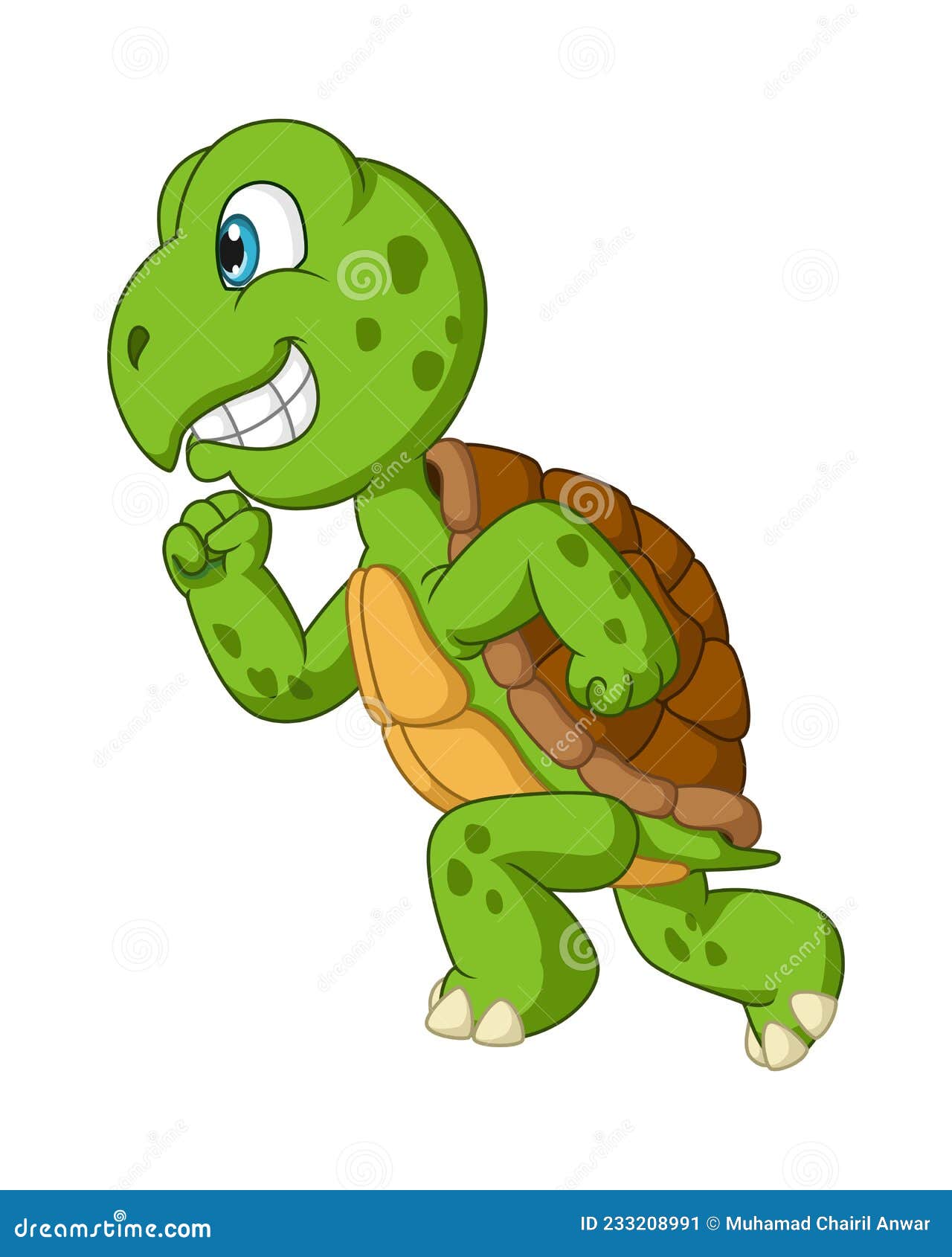 Cute Happy Turtle Cartoon Running Stock Vector - Illustration of funny ...