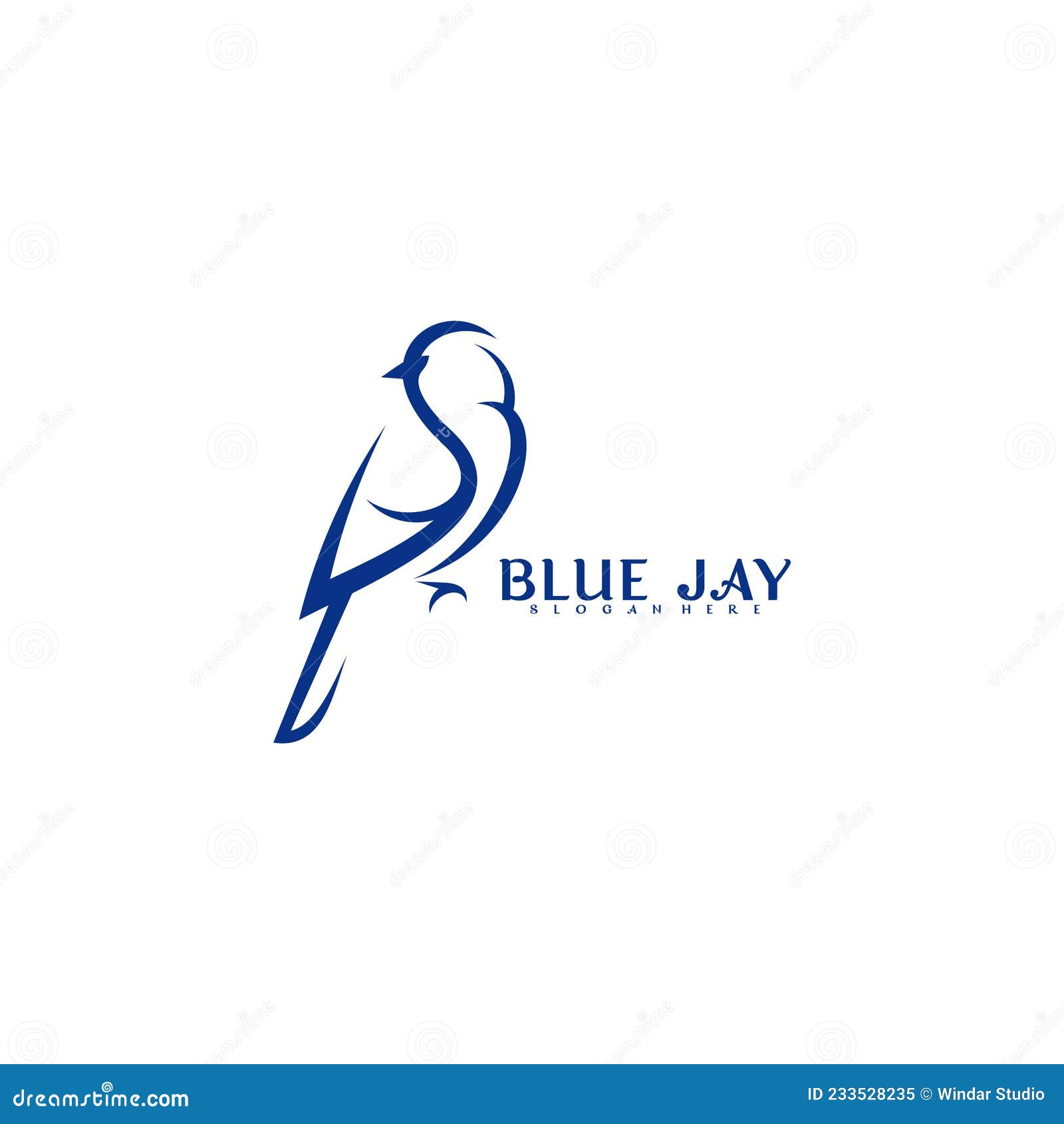 Blue Jay Bird Logo Vector Design Stock Vector - Illustration of ...