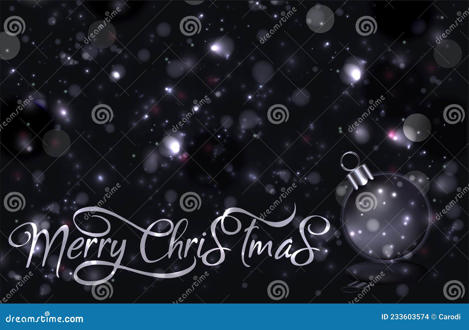 Merry Christmas New Year Vip Banner with Black Xmas Balls Stock Vector ...