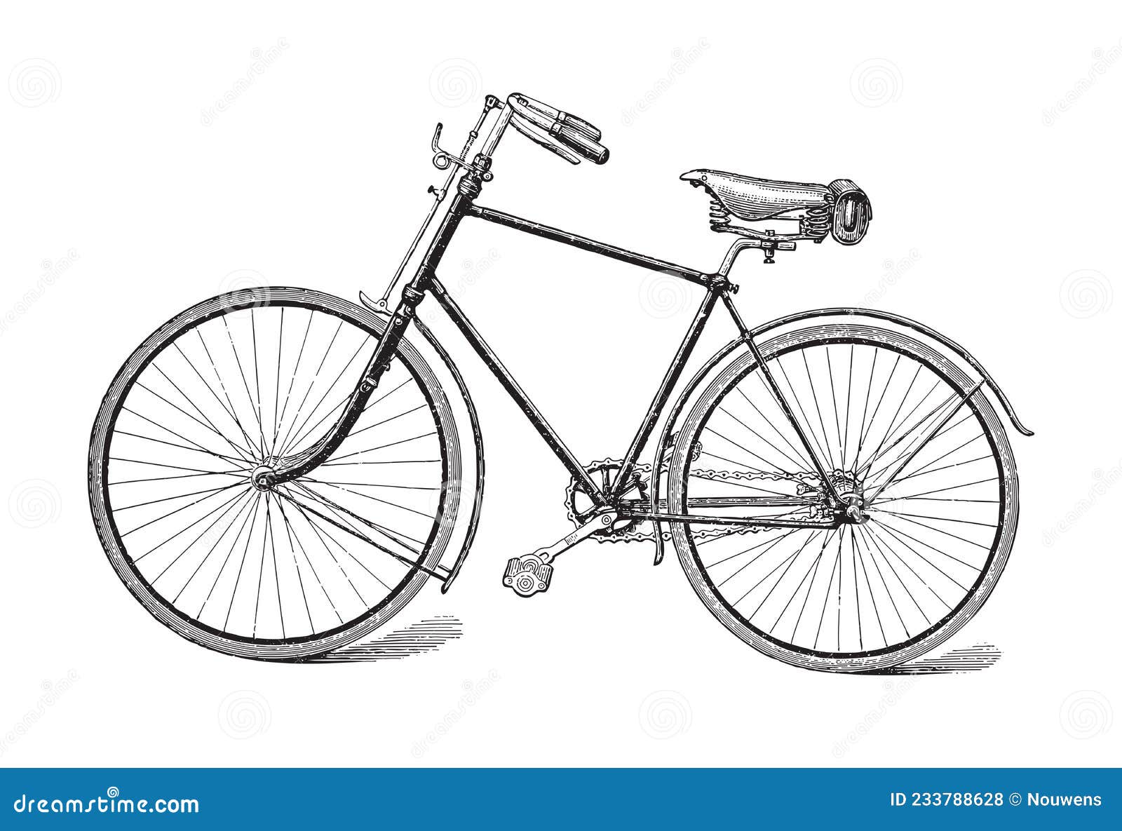 Old Bicycle / Vintage Vector Illustration Stock Vector - Illustration ...