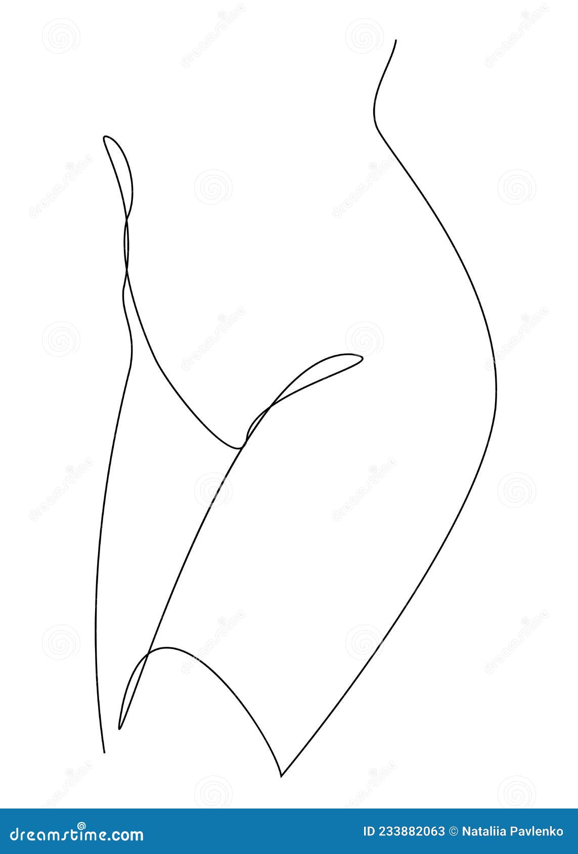 Silhouettes Of A Girl, Human Legs, Feet In A Modern One Line Style ...