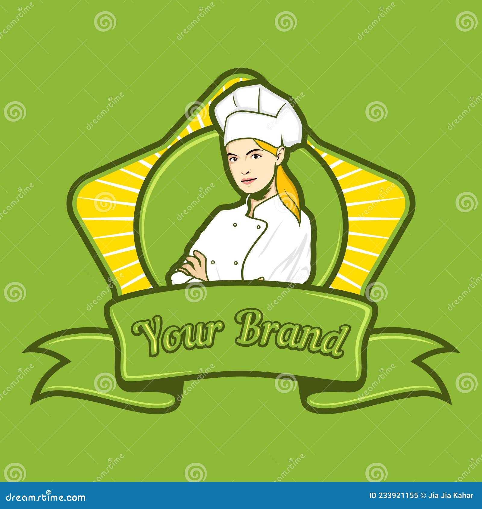 Food Logo with an Icon of an Adult Woman Stock Vector - Illustration of ...