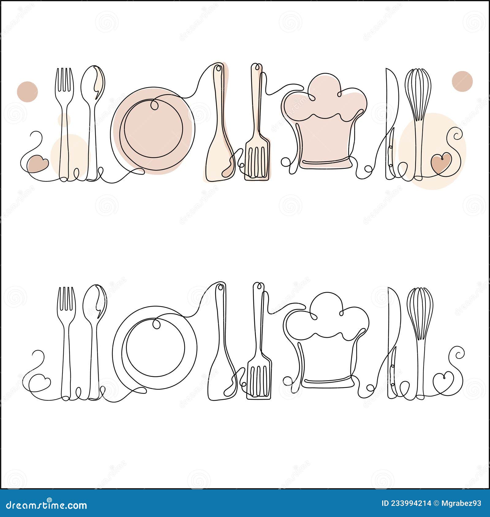 One line dish culinary stock vector. Illustration of drawn - 233994214