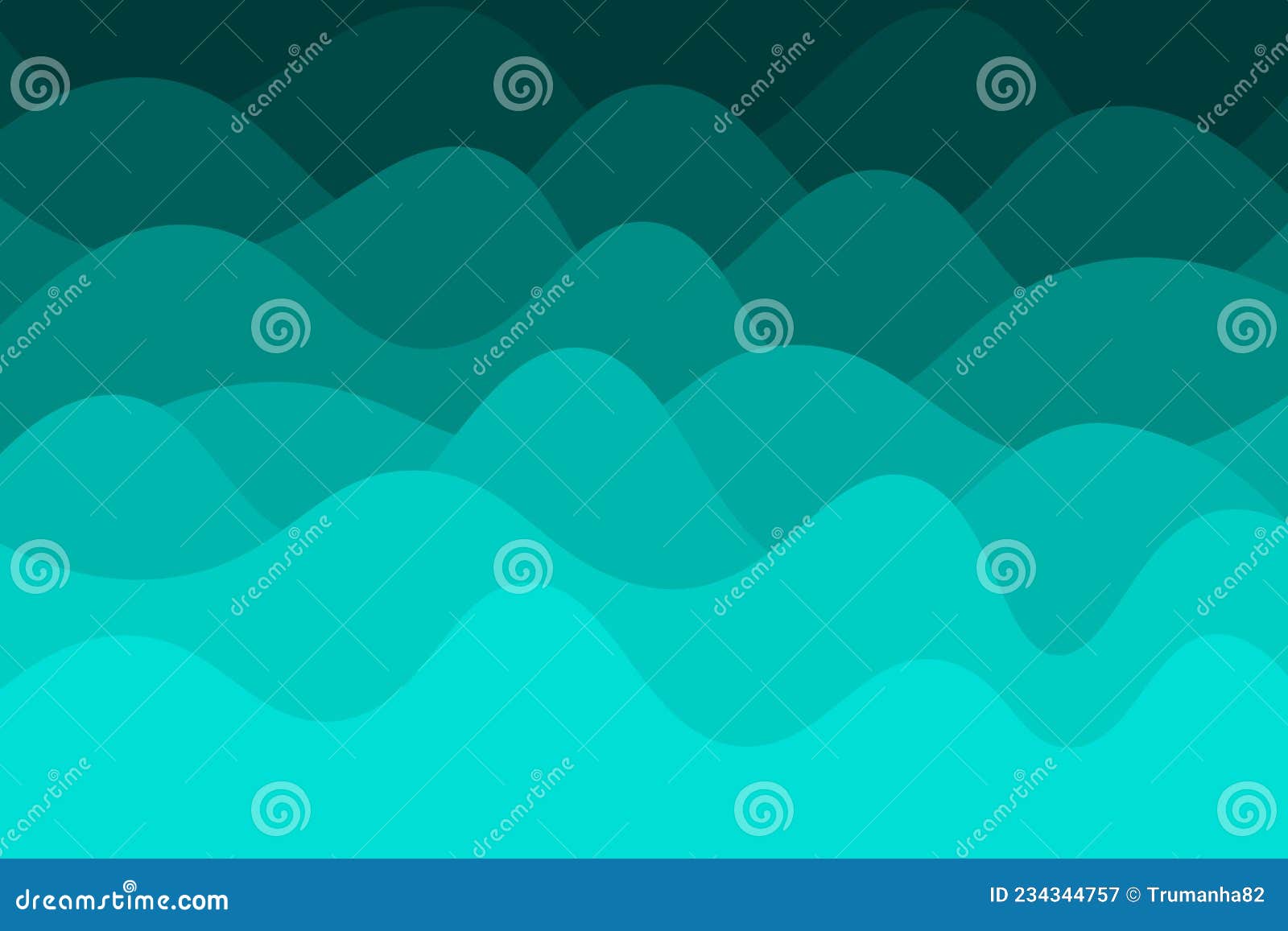 Vector Abstract Gradating Teal Background with Waves Pattern Stock ...