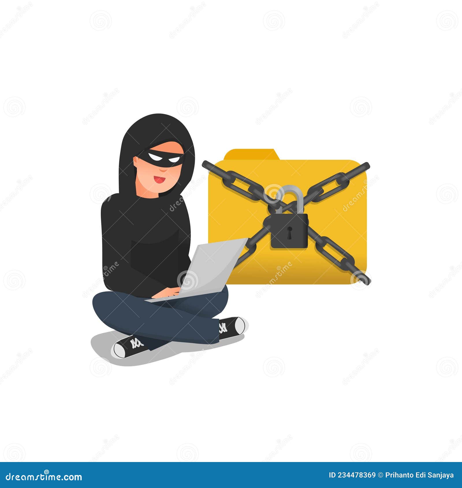 A Hacker is Trying To Hack into Protected Data Stock Vector ...