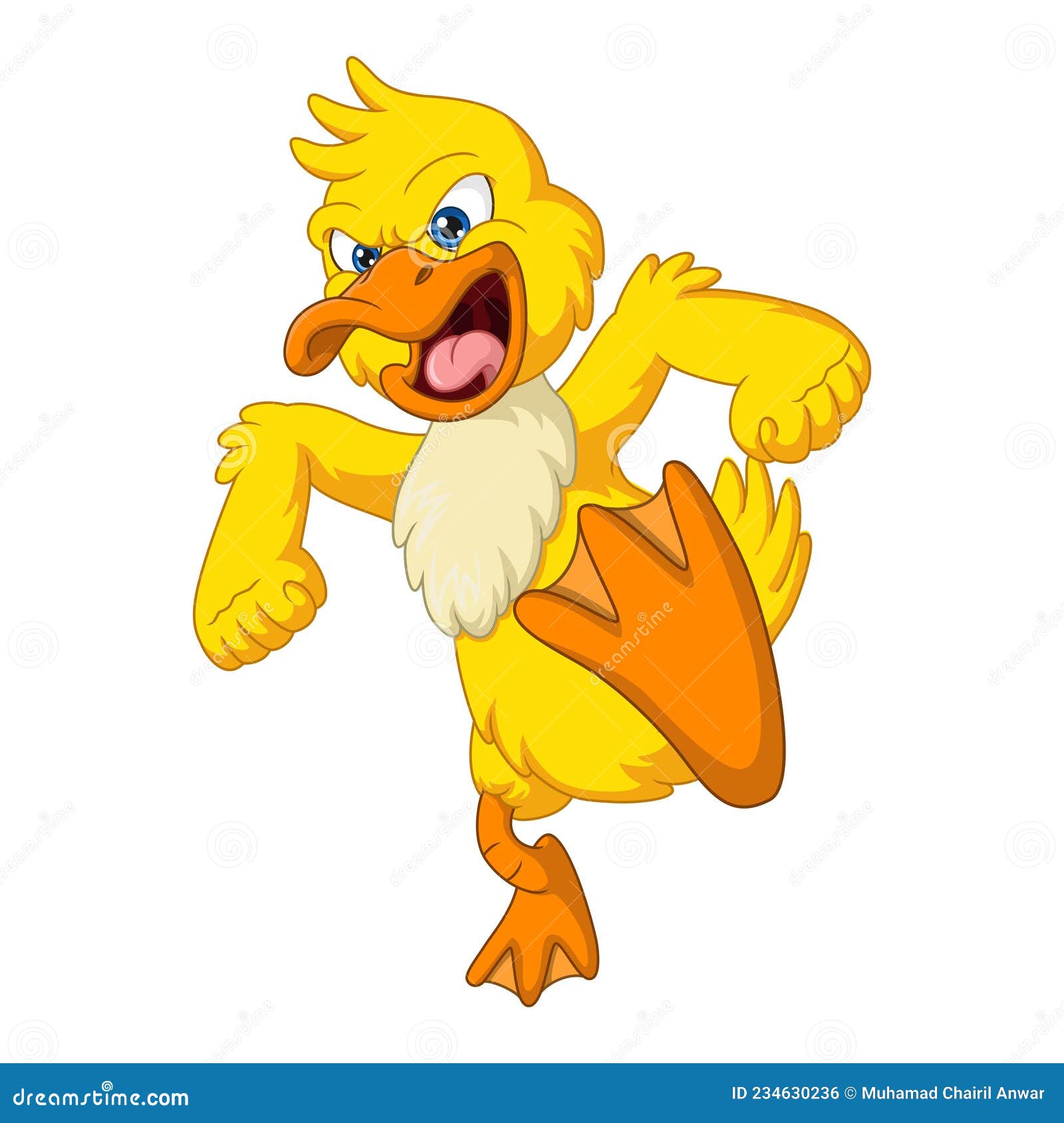 Angry Yellow Duck Cartoon Mascot Stock Vector - Illustration of anger ...