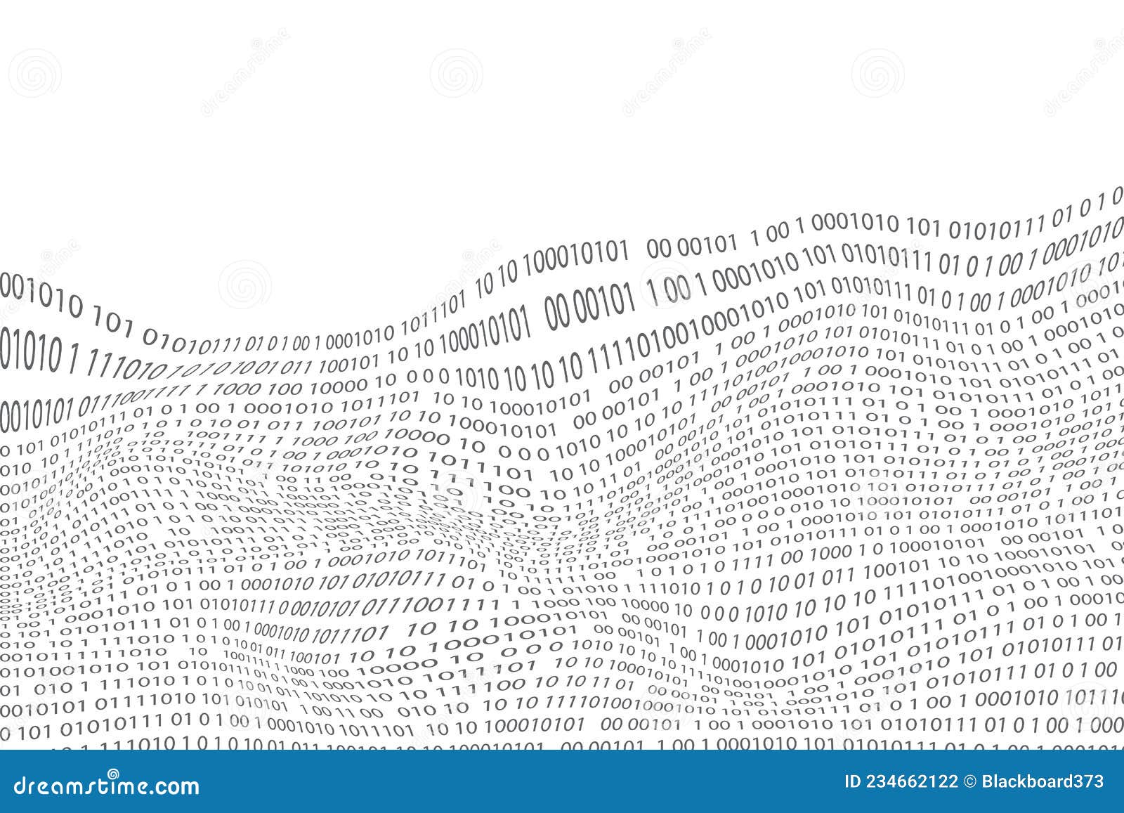 Binary Code Wave on White Background, Digital Abstract Technology ...