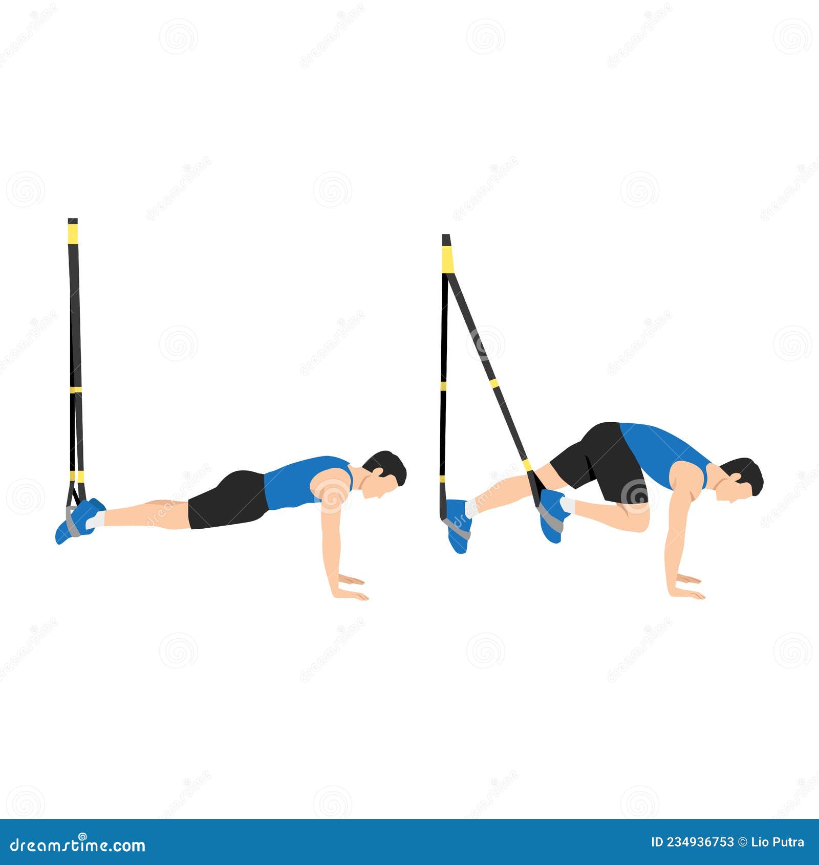 Man Doing TRX Suspension Straps Side Step. Lateral Lunges Exercise ...