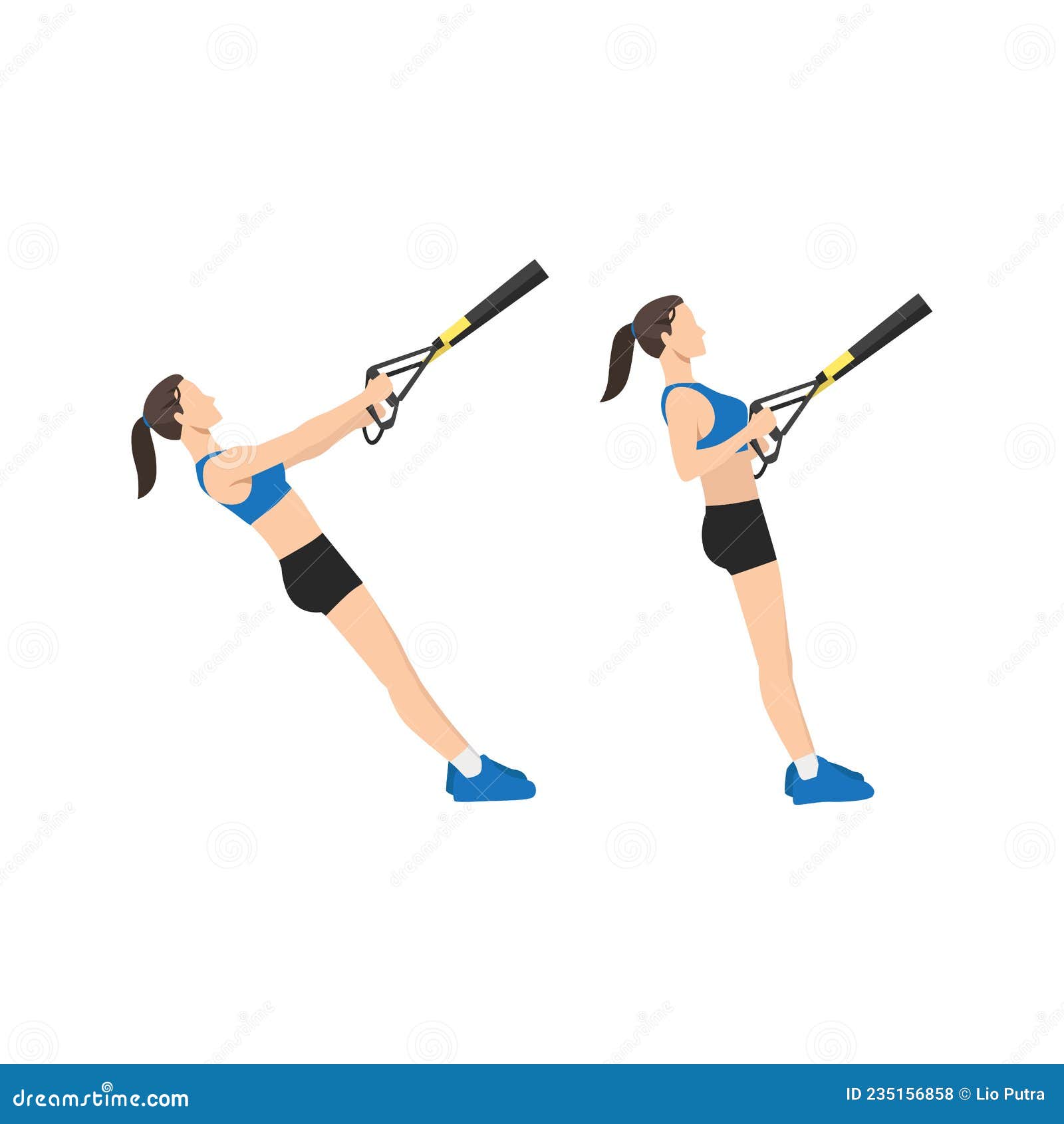 Man Doing TRX Suspension Straps Side Step. Lateral Lunges Exercise ...