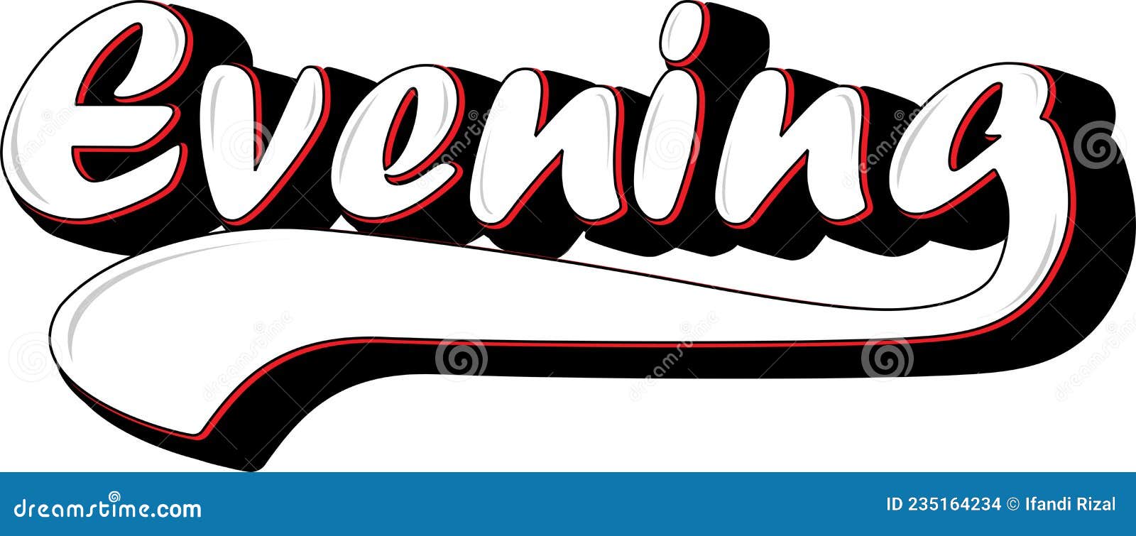 Design of the Text Good Evening Stock Vector - Illustration of concept ...