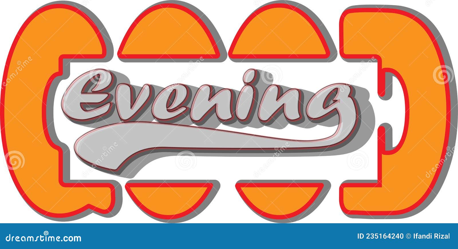 Design of the Text Good Evening Stock Vector - Illustration of sign ...