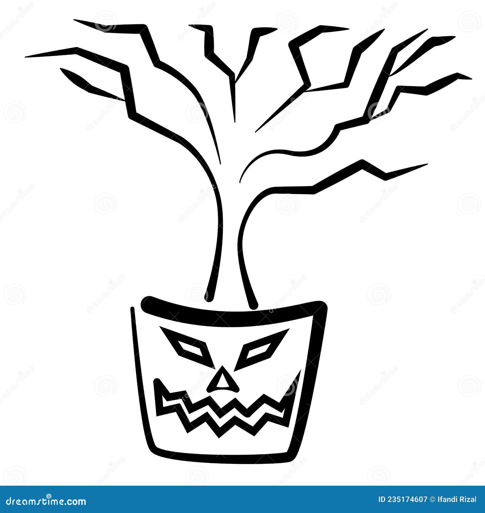 Illustration Ghost Tree Concept Stock Vector - Illustration of drawing ...